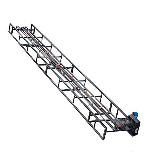 Titan Attachments Chain Drive 16ft Square Hay Bale Elevator Base Unit with 3/4 HP Motor, Black, Hay Harvesting Agricultural Equipment