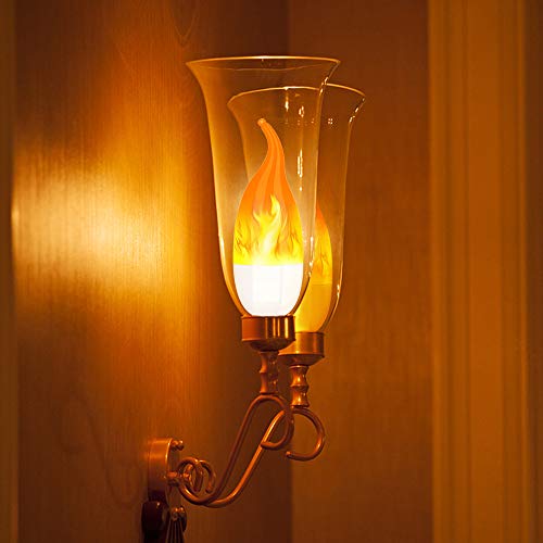 LED Flame Effect Light Bulb, 3 Modes Flame Light Bulbs, E12 Base Fire Light Bulbs, Flickering Light Bulb for Indoor/Outdoor/Home/Party Decor 6 Pack