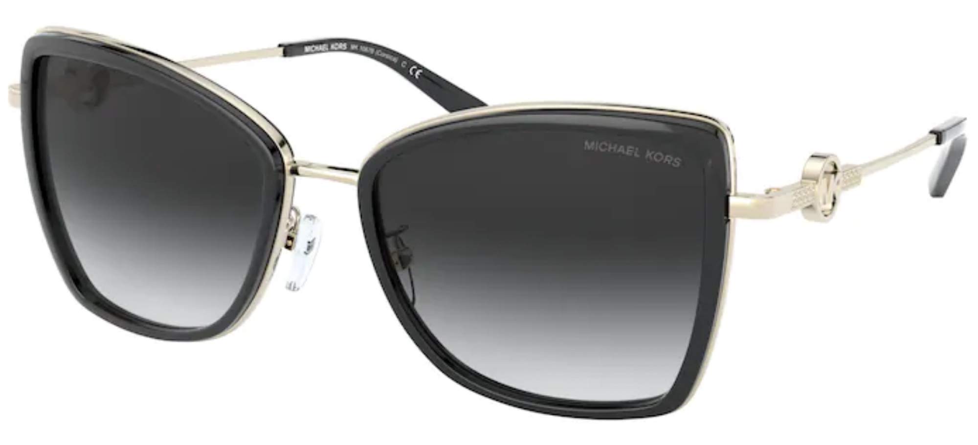 Michael Kors MK1067B - 10148G Sunglasses CORSICA LIGHT GOLD/BLACK w/Dark Grey Gradient 55mm