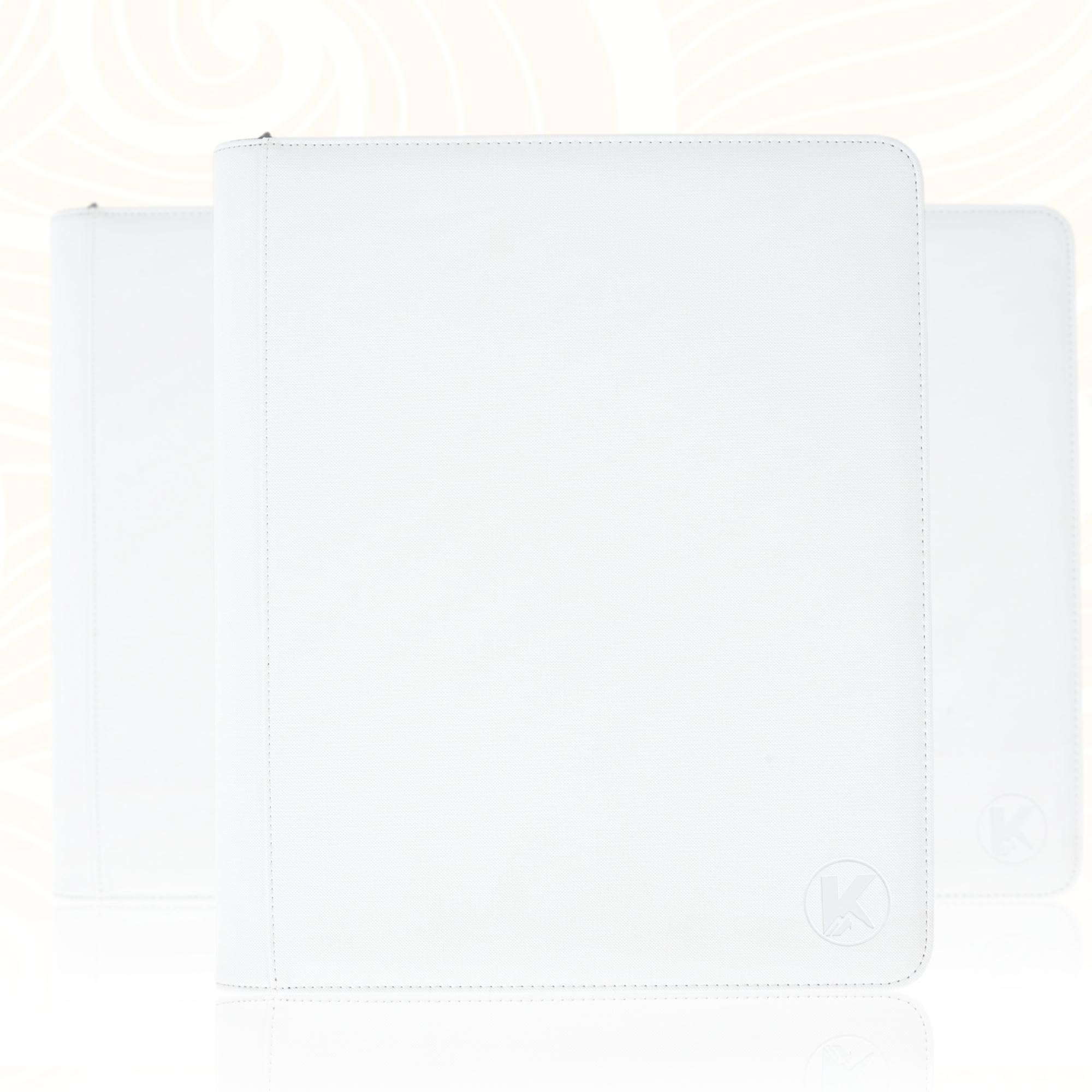 KUOOKING Toploader Binder - Holds 288+ TopLoaders for Cards, 9 Pocket Top Loader Binders with Sleeves for 3" x 4" Rigid Card Holders for TCG, MTG,Sports and other Standard Card (White)