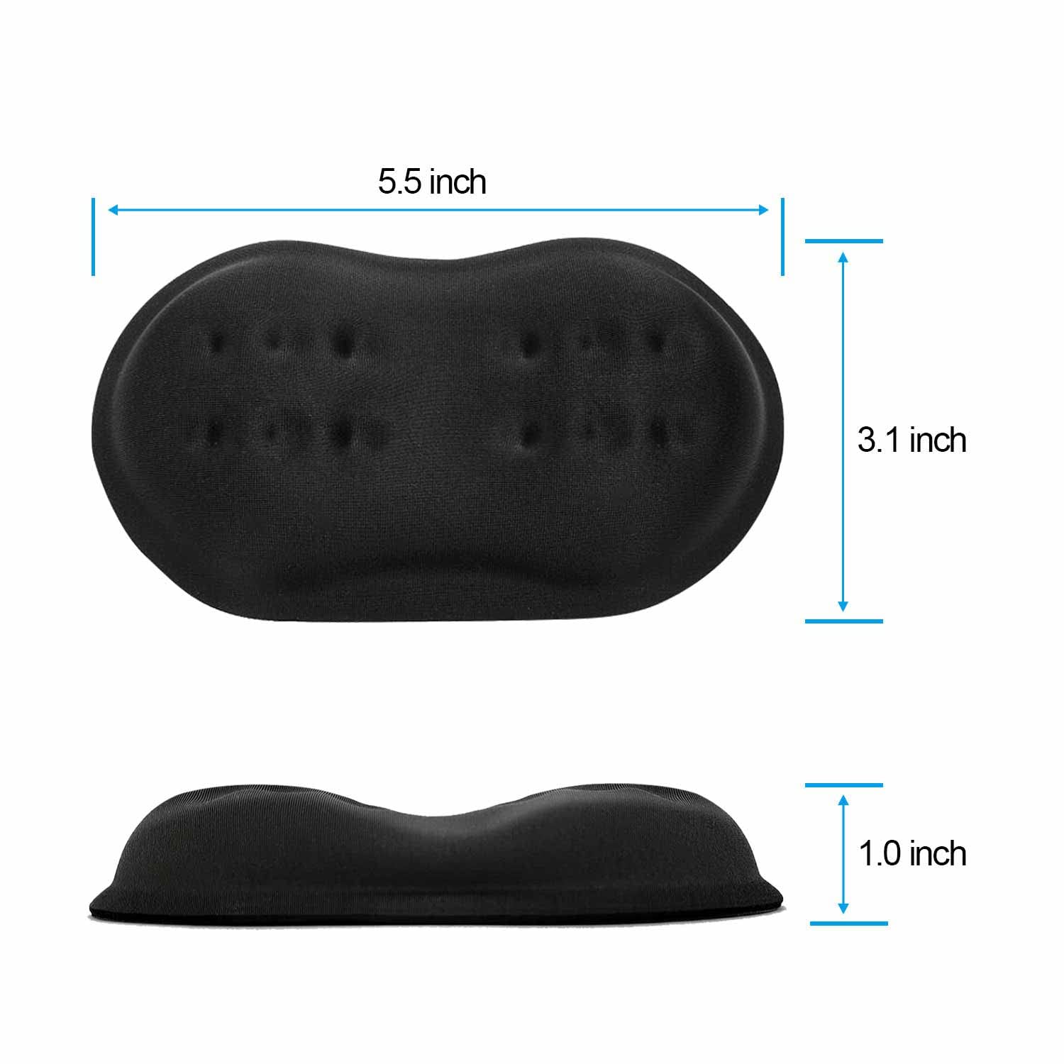 Vankey Mouse Wrist Rest, Soft Memory Foam Wrist Support for Mouse, Non-Slip Base, Comfortable and Wrist Pain Relief, Black