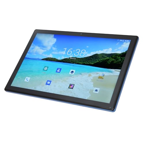 Luqeeg 10.1 Inch Tablet, 2 in 1 5G Blue WiFi Tablet with Keyboard for Robustness (US Plug)