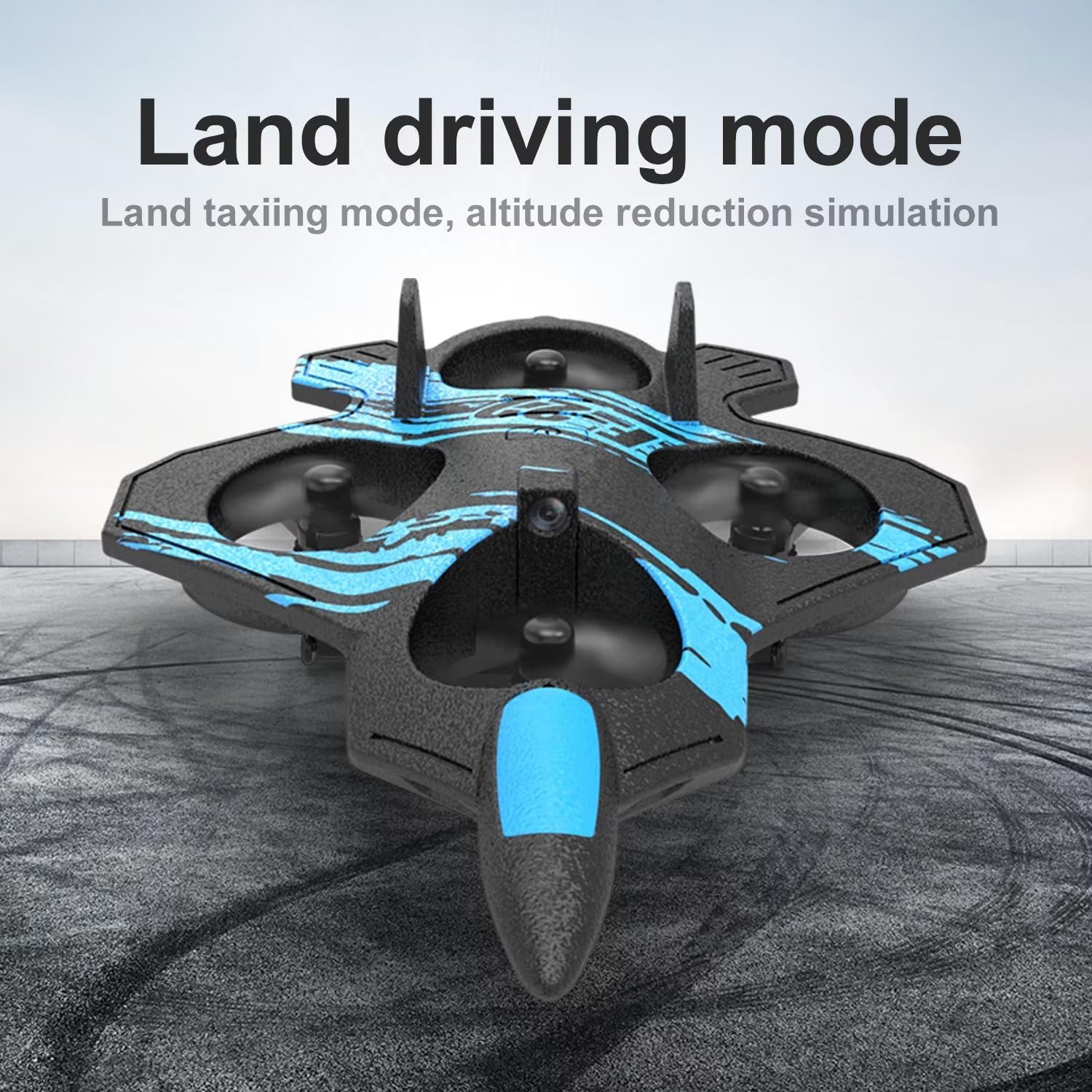 Leencum RC AirPlane Drone, Remote Control Airplane Quadcopter Helicopter with Auto Hovering,3D Flips,3 Speed Modes,long Flight Distance Flying Time Blue