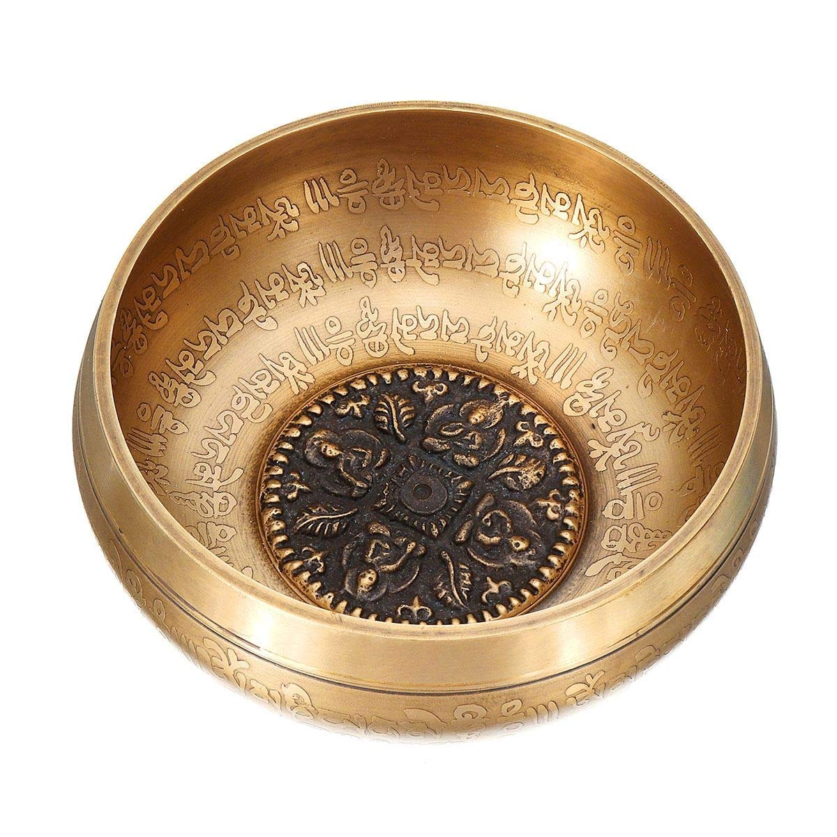 TJLSS Tibetan Meditation Singing Bowl Nepalese Buddhist Chanting Bowl Buddhist Sound Bowl Mallet Mat Copper Handmade Carft