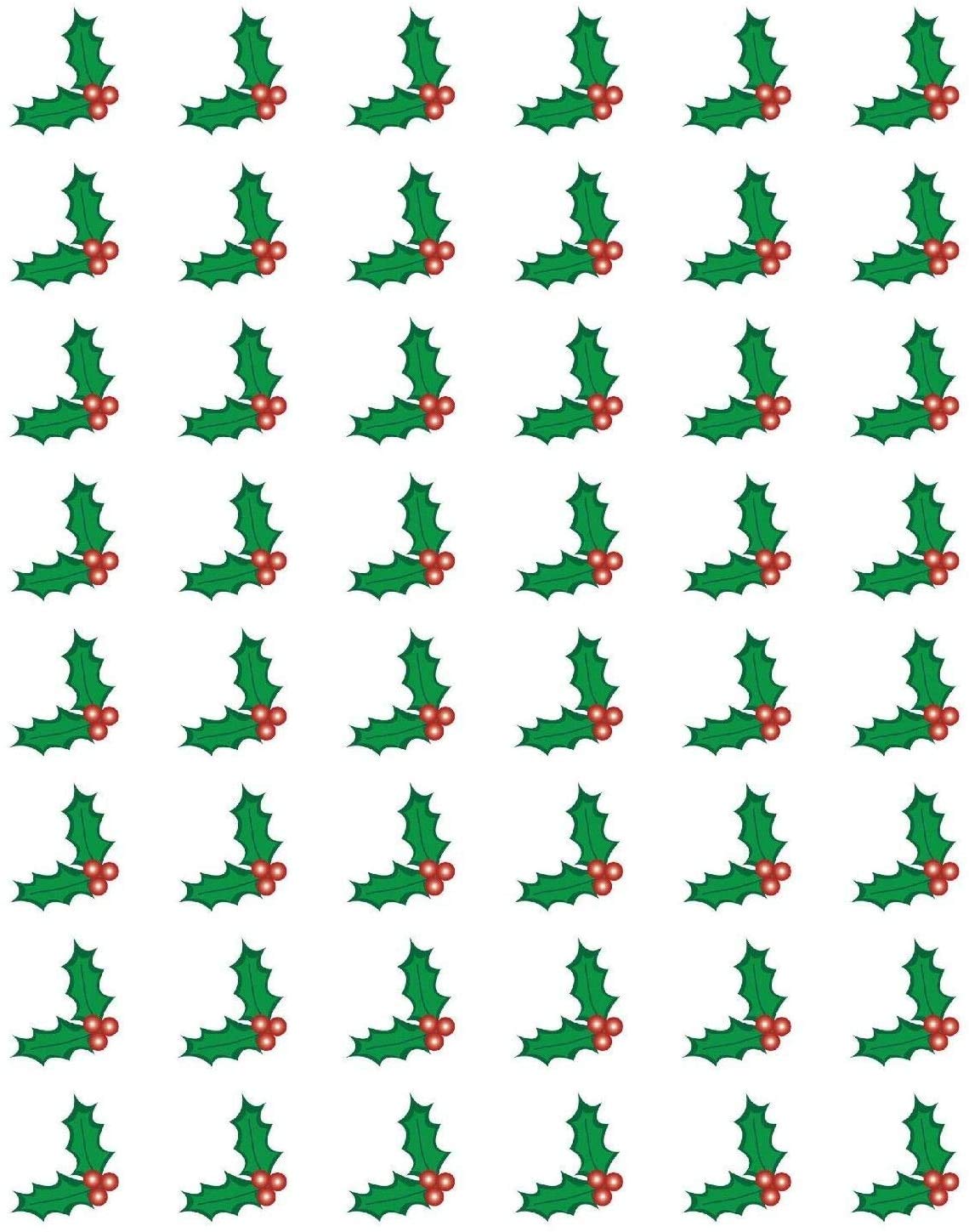 LLStickers 48 Holly Berry Envelope Seals Labels Stickers (1.2" Round)