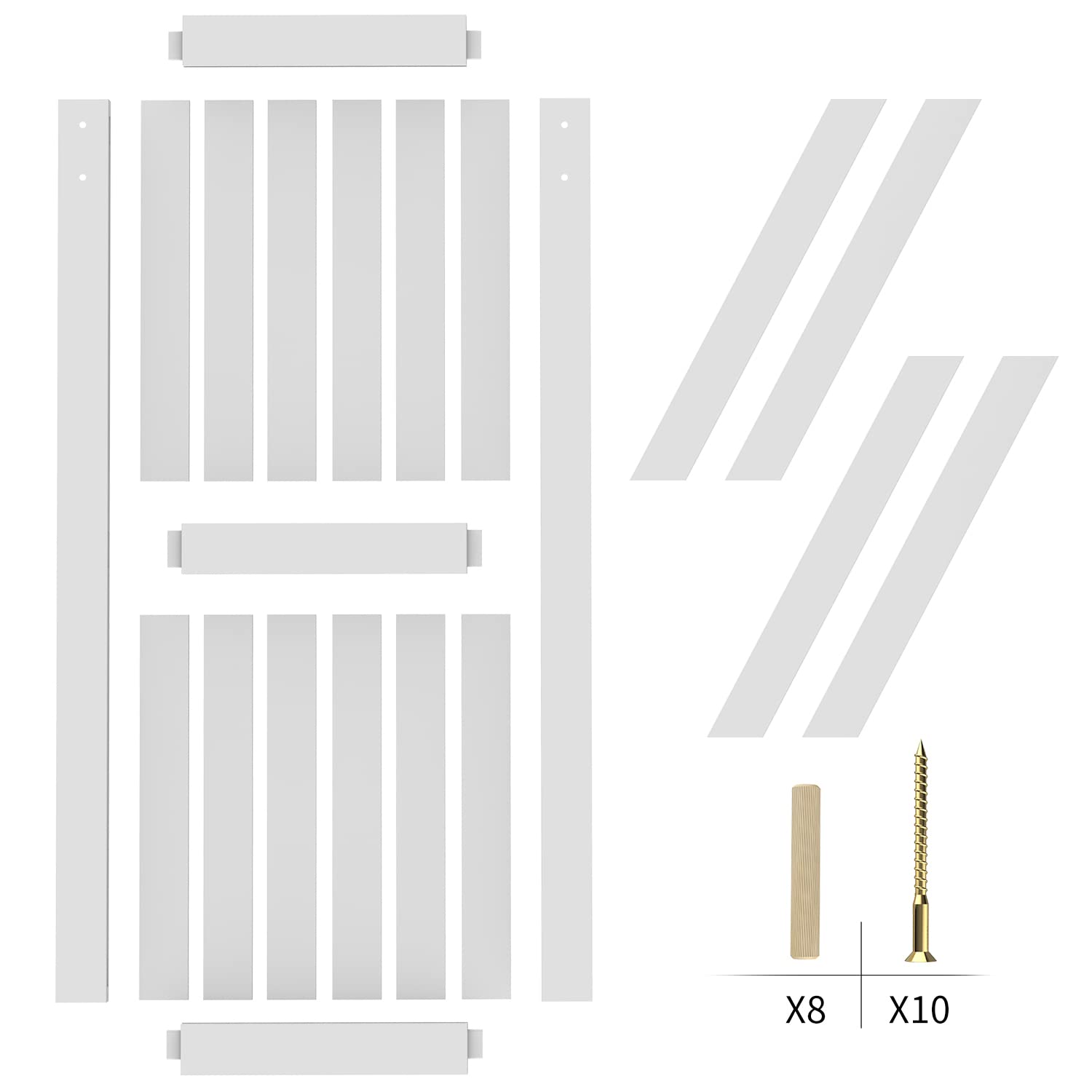 Orgerphy 36in x 84in MDF Sliding Barn Door with 6.6FT Barn Door Hardware Kit Included & Handle, Floor Guide Assemble | Farm Door|Pre-Drilled Holes, Waterproof Coating | White, K-Frame (36 Inch)