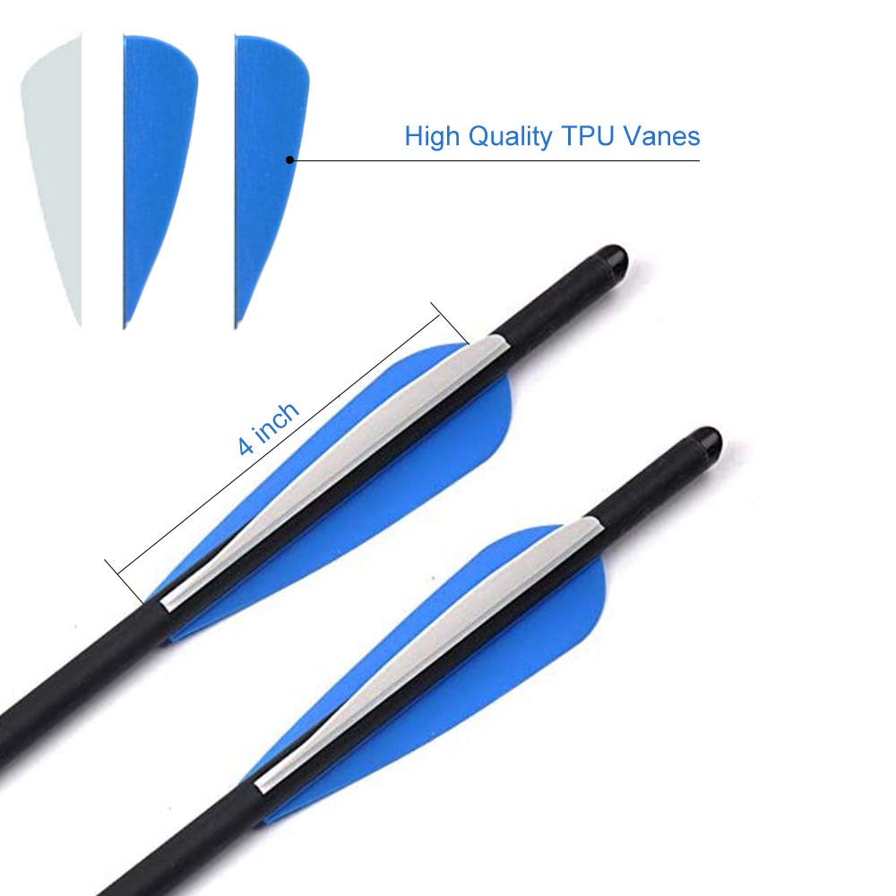 M.A.K 20" Crossbow Bolts Carbon Arrow Hunting Archery with 4" vanes Feather and Replaced Tips (12 pcs)