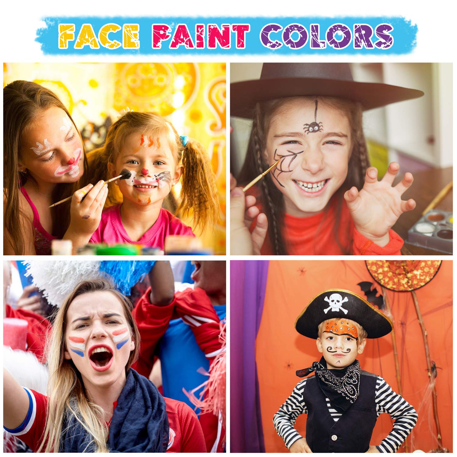 Maydear Face Body Paint Orange,Classic Single,Professional Face Paint Palette,Large Water Based Paints (30g)