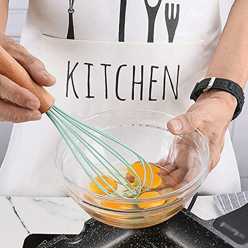 LMMDP Silicone Kitchen Tools Set Cooking Tools Utensils Set Spatula Shovel Soup Spoon with Wooden Handle Special Heat-resistant Design