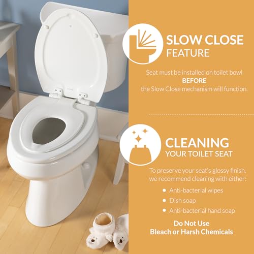 Mayfair NextStep2 Toilet Seat with Built-In Toddler Potty Training Seat, Slow Close, Easy Clean, Magnetic Removable Kids Seat, ROUND, Biscuit