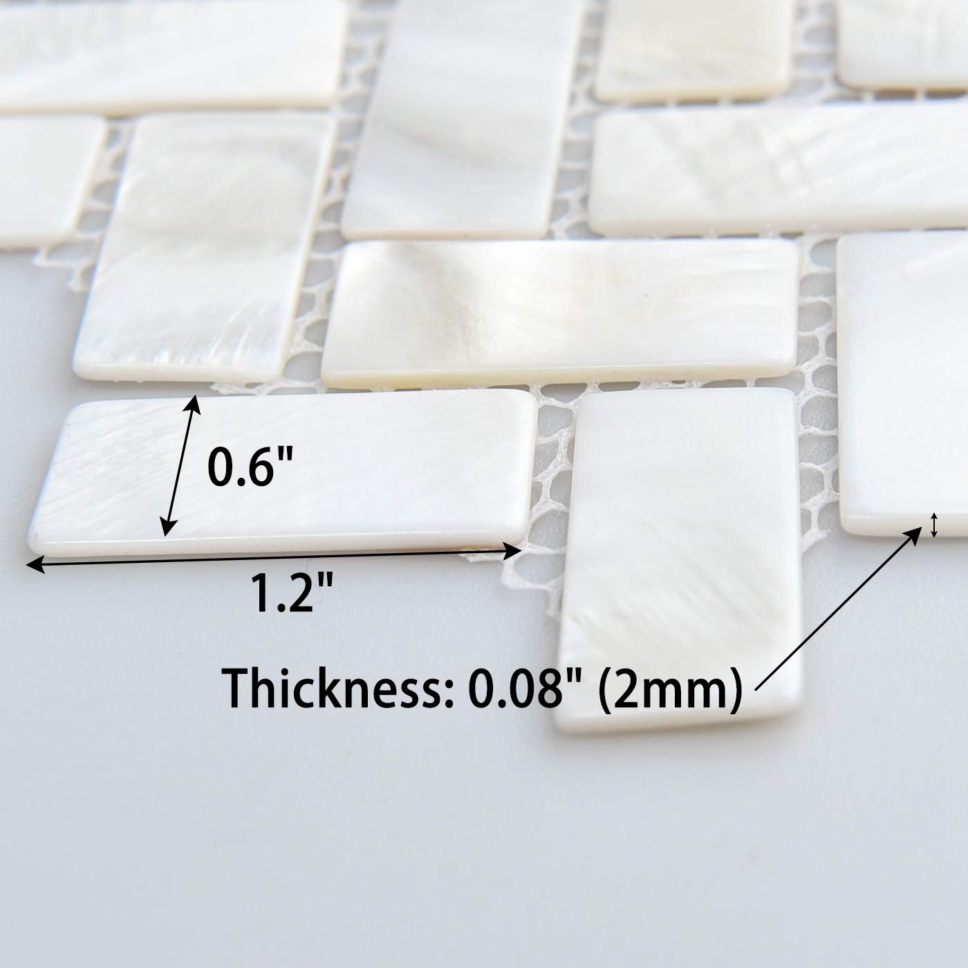 LONGKING Mother of Pearl Tiles, Decorative Tiles (1 Tile)
