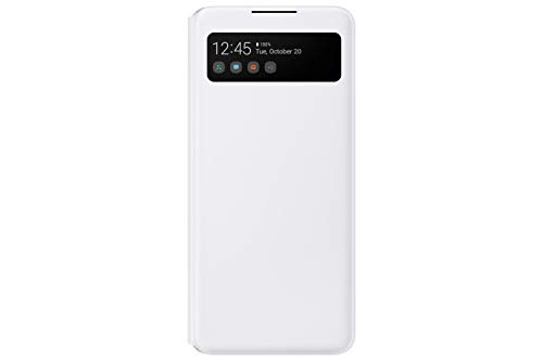 SAMSUNG Galaxy A42 5G S View Wallet Cover, Smart Sensor, Hidden Pockets, Full Protection, Sleek Design, White