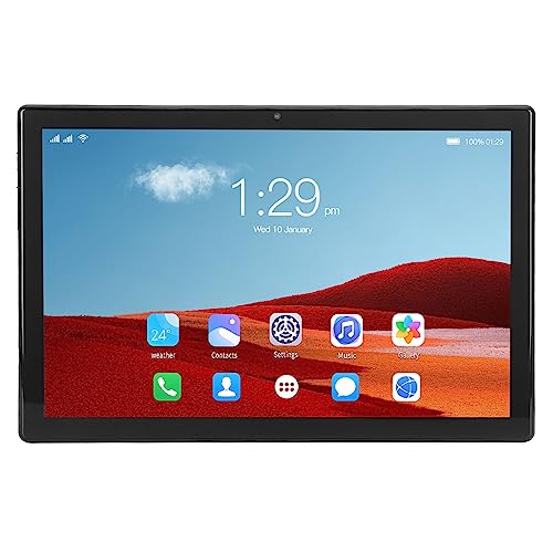 Luqeeg Tablet PC, Octa Core Processor Black 10.1 Inch 2 in 1 Tablet Clear Dual Speakers 8GB RAM 256GB ROM Night Reading Mode with Keyboard for Travel (US Plug)