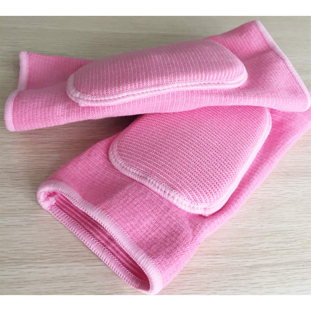 LUNA VOW 1 Pair Kids Protective Knee Pads Breathable Flexible Elastic Knee Sleeve Pad Support Protector For Volleyball, Dance (Pink, S for 3-10 Ages)
