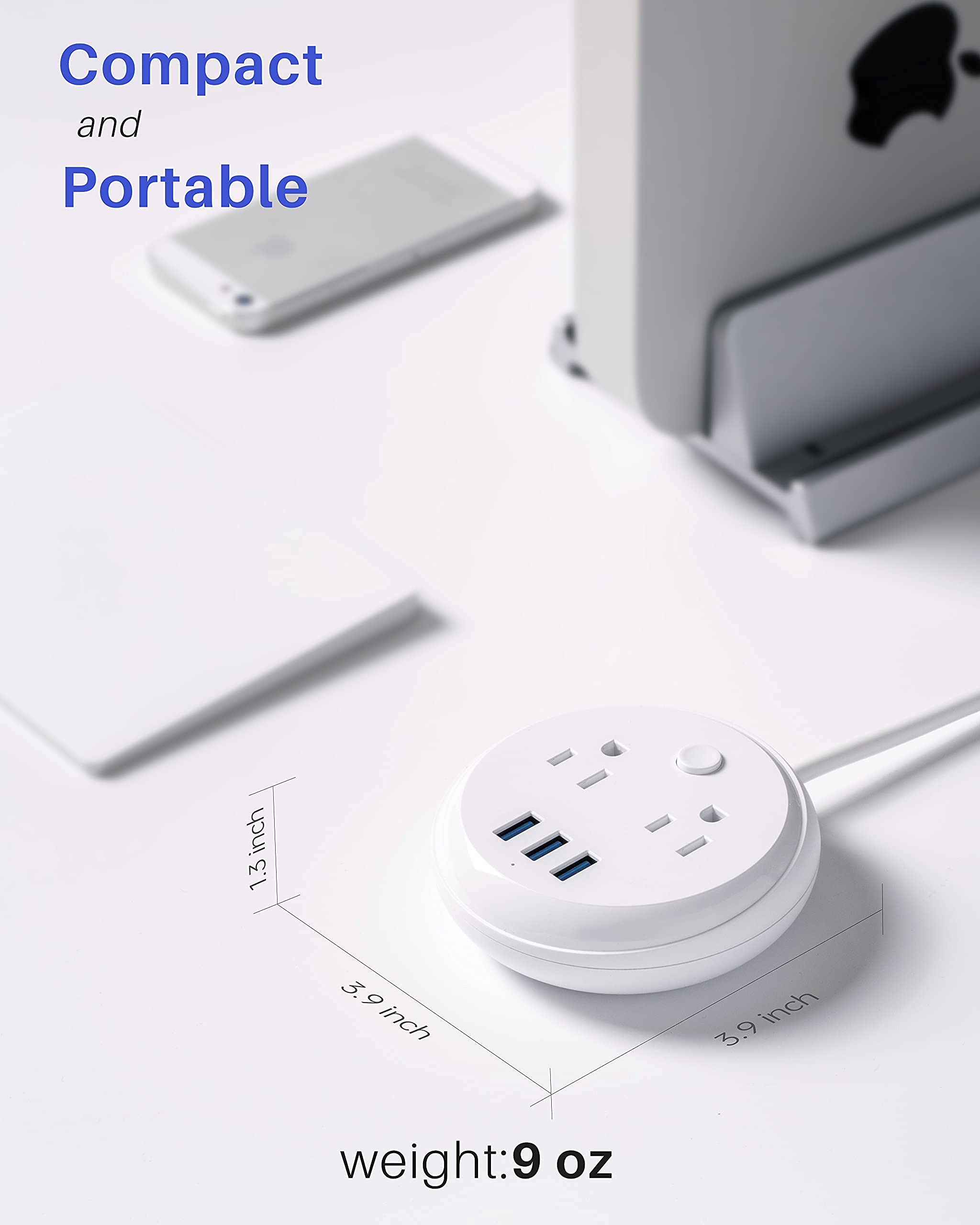Surge Protector Tower 12 AC Outlets 6 USB Ports + Small Power Strip 2 AC Outlets 3 USBs