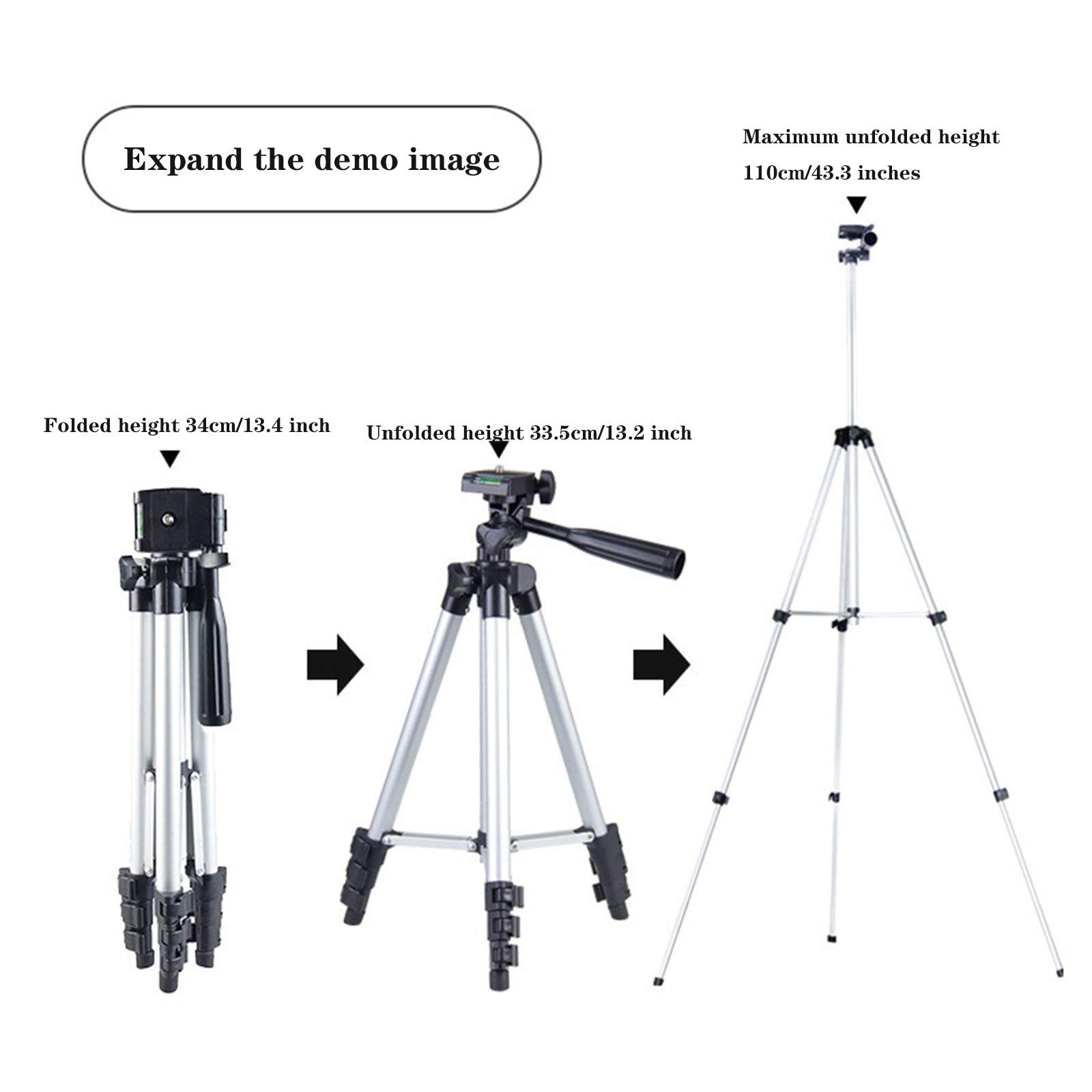 Phone Tripod Aluminum Lightweight Portable Camera Tripod Angle Height Adjustable for Smartphone Action Camera Photography