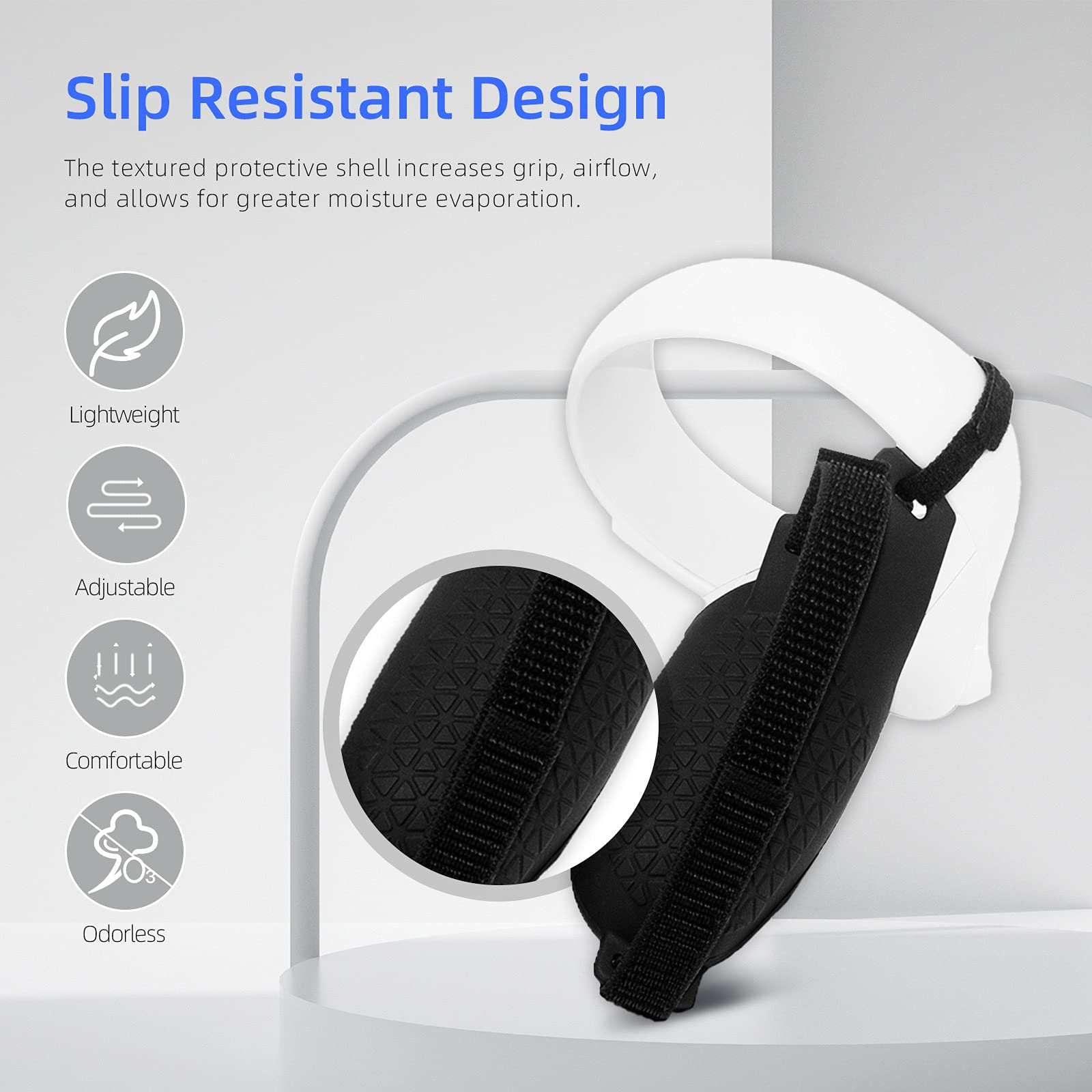 NexiGo Touch Controller Grip Cover with Velcro Knuckle Straps for Oculus Quest 2, Quest 2 Touch Controller Grip Accessories, Anti-Throw Handle Protective Sleeve, Black