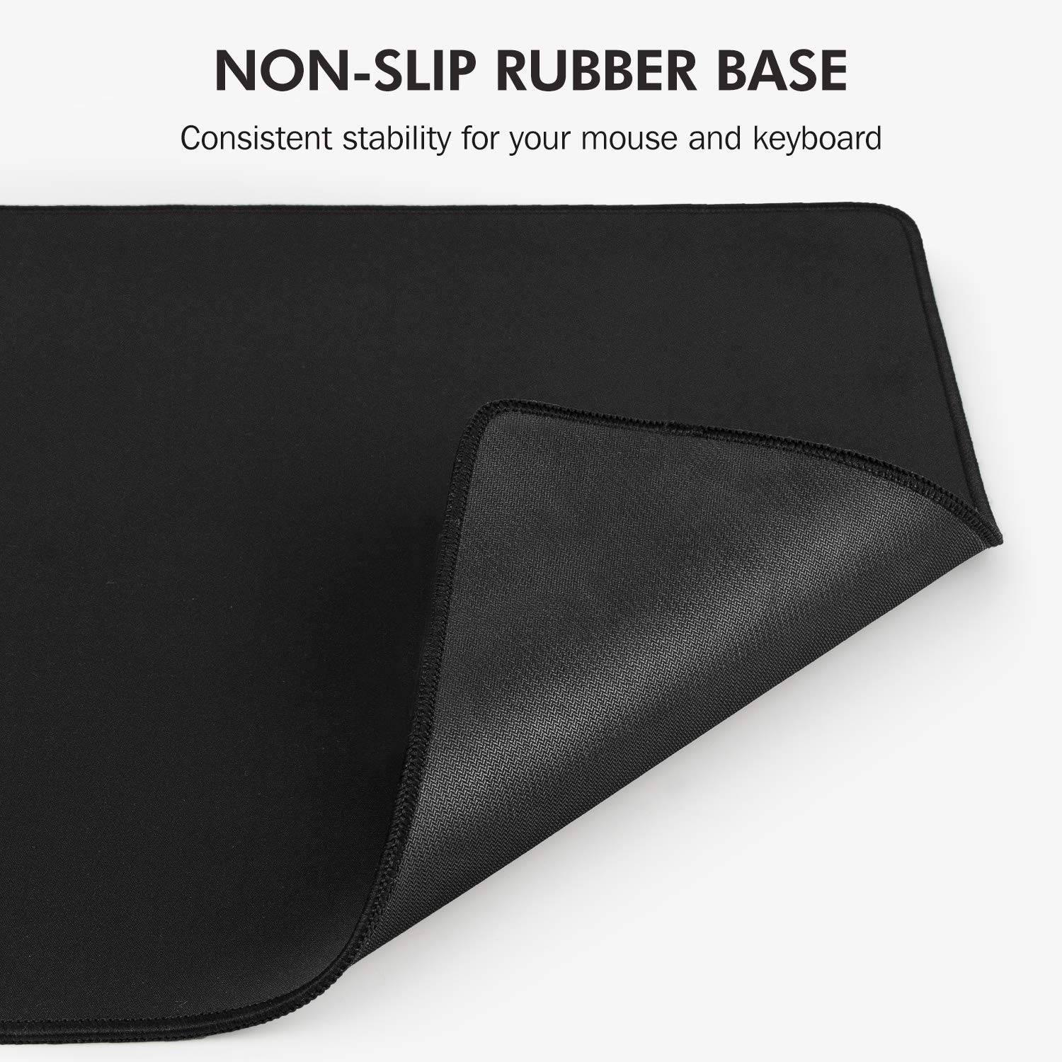 LUXCOMS Extended Gaming Mouse Pad (31.5×15.75×0.12 Inch) Computer Keyboard Mousepad Mouse Mat, Water-Resistant, Non-Slip Base, Durable Stitched Edges,Mouse Mat for Gamer, Office & Home, Black (LST080)