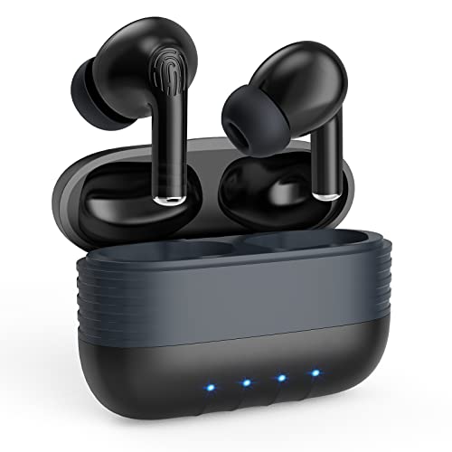 Wireless Earbuds Active Noise Cancelling, Bluetooth 5.1 Ear Buds Deep Bass 24H Playtime with 4 ENC Microphone for Call Clear, IPX7 Waterproof Earphones in-Ear Stereo Headphones for Sports Gaming Black