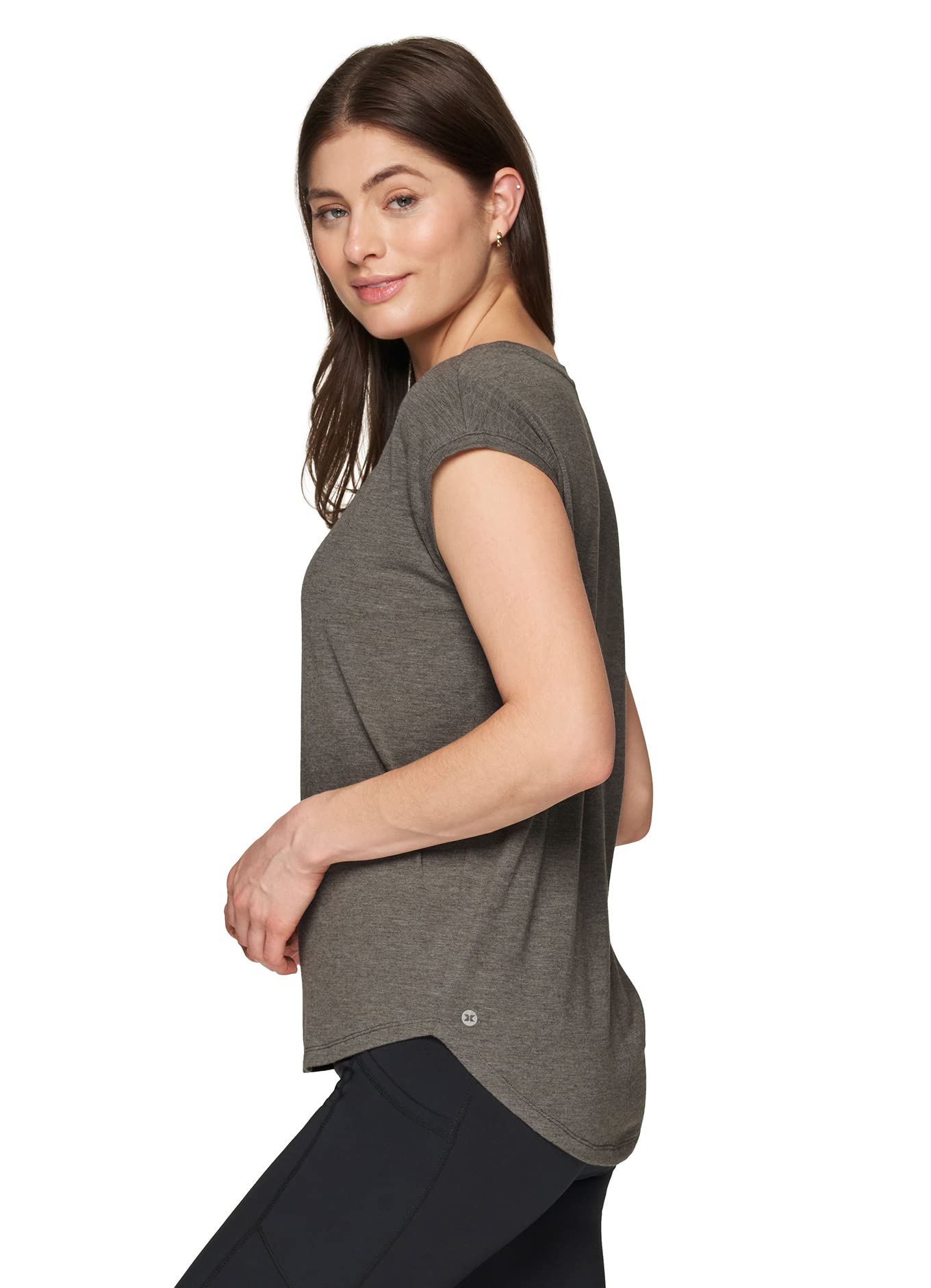 RBX Women's Fashion Workout Breathable V-Neck Soft Jersey Gym Yoga Tee S22 Olive XXL