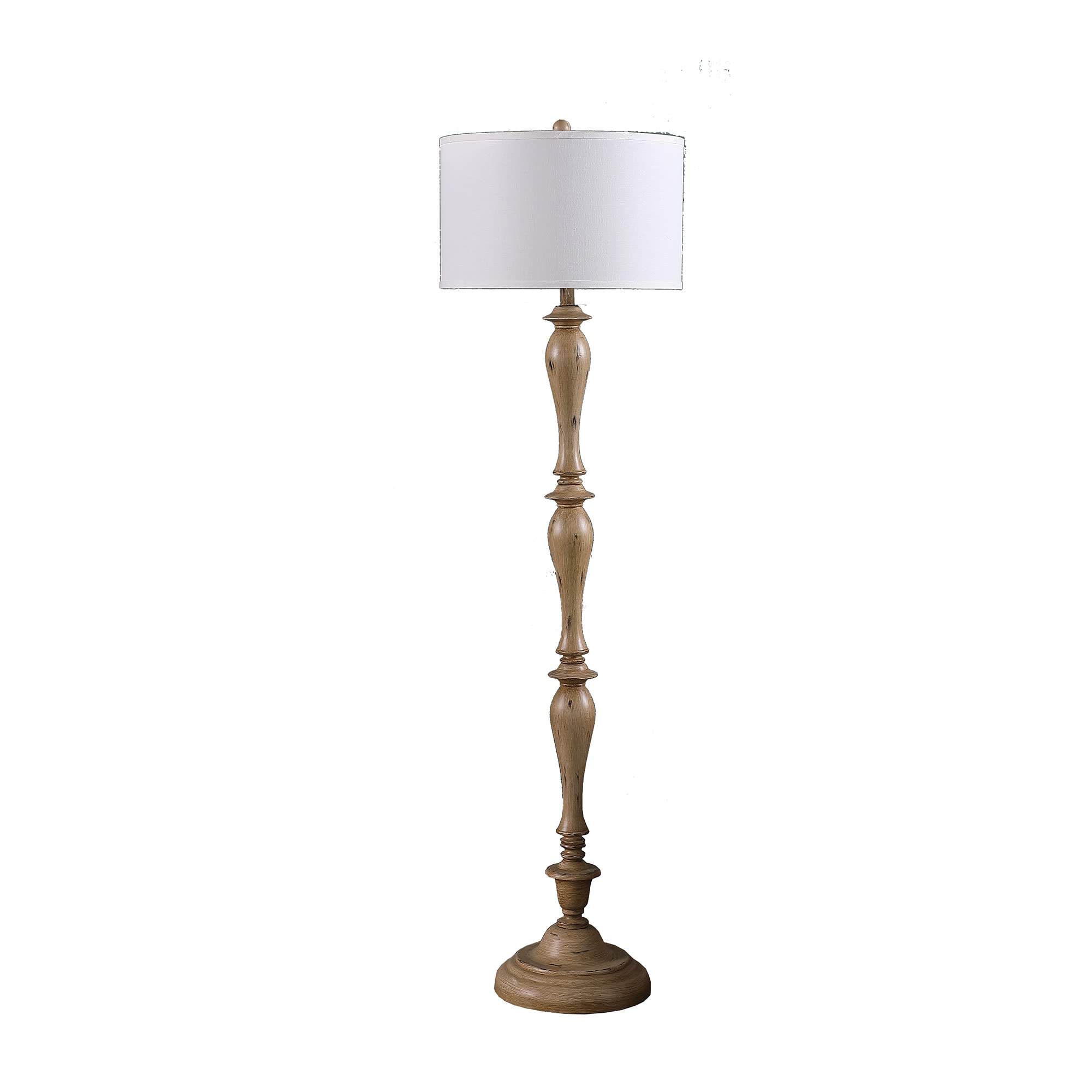 ORE HBL2629 Coastal Wood Effect Polyresin Floor Lamp, 61.5"