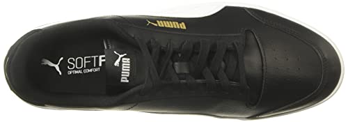 PUMA Mens Shuffle Sneaker, PUMA Mens Black-PUMA Mens White-PUMA Mens Team Gold, 10.5