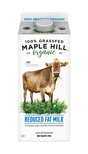 Maple Hill Creamery 100% Grass-Fed Organic 2% Milk - Ultra Pasteurized USDA Organic Reduced Fat Milk – 64 fl oz