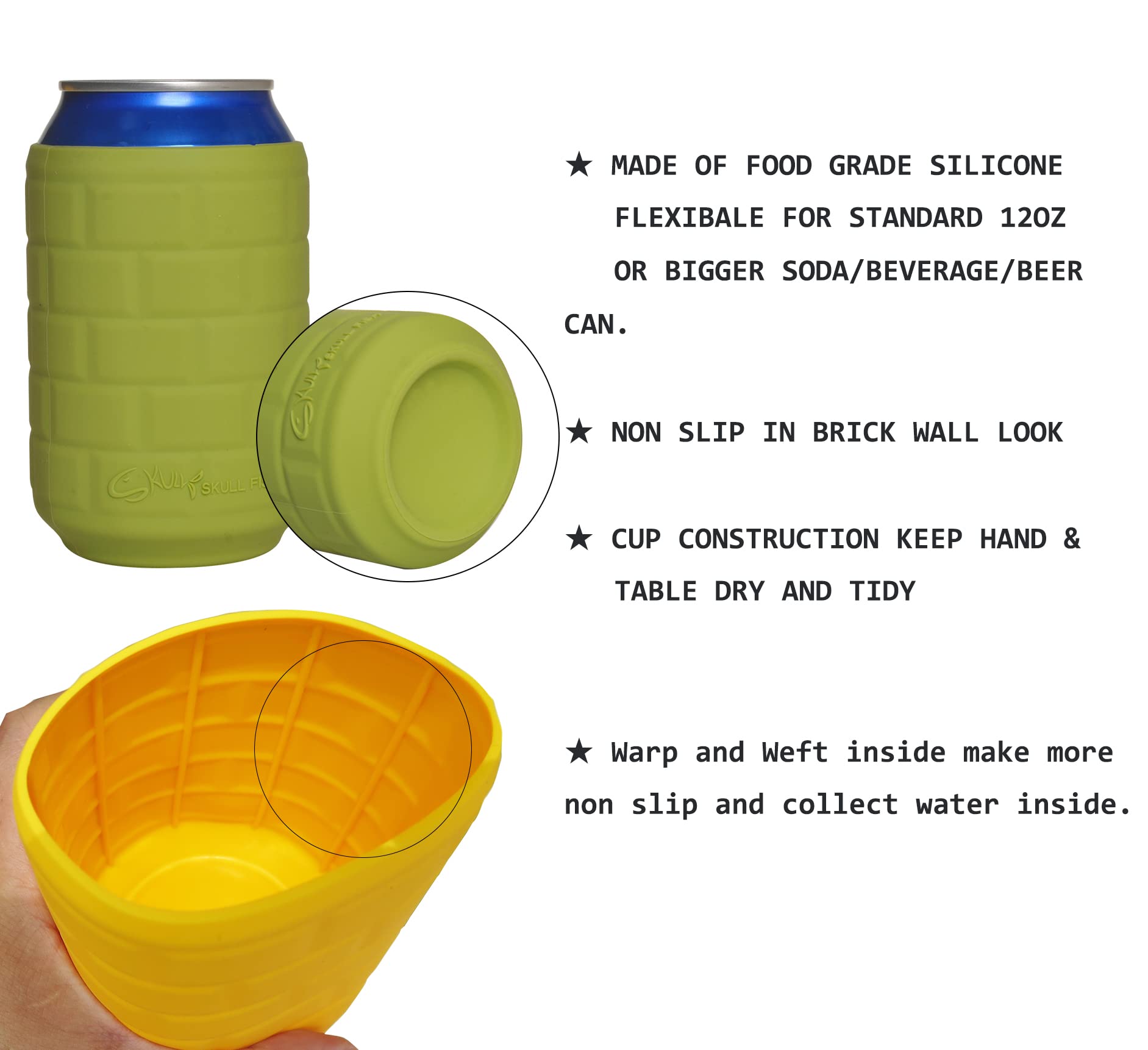 Soft Silicone Sleeves Insulators for Standard Soda/Beverage/Beer Can, Standard Soda/Beverage/Beer Can Silicone Cold Insulating Covers, 12OZ Beer Bottle Sleeves(Blue)