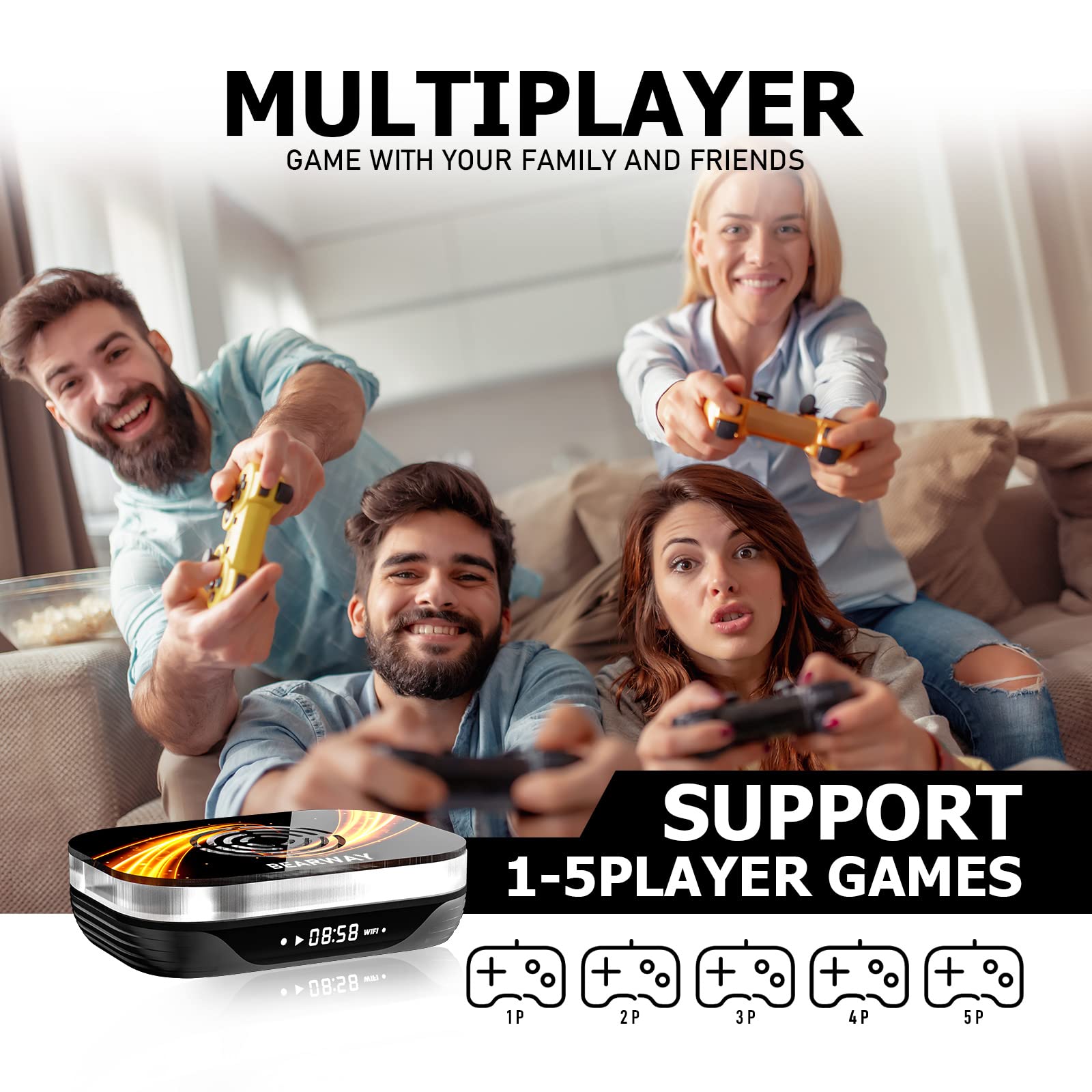 Super Console X3 Plus Retro Game Consoles 114,000+ Games Video Game Console Plug Play Video Games for TV EmuELEC 4.5/Android 9.0/CoreE 3 Systems,8K UHD Output, 2 Controllers(256G)