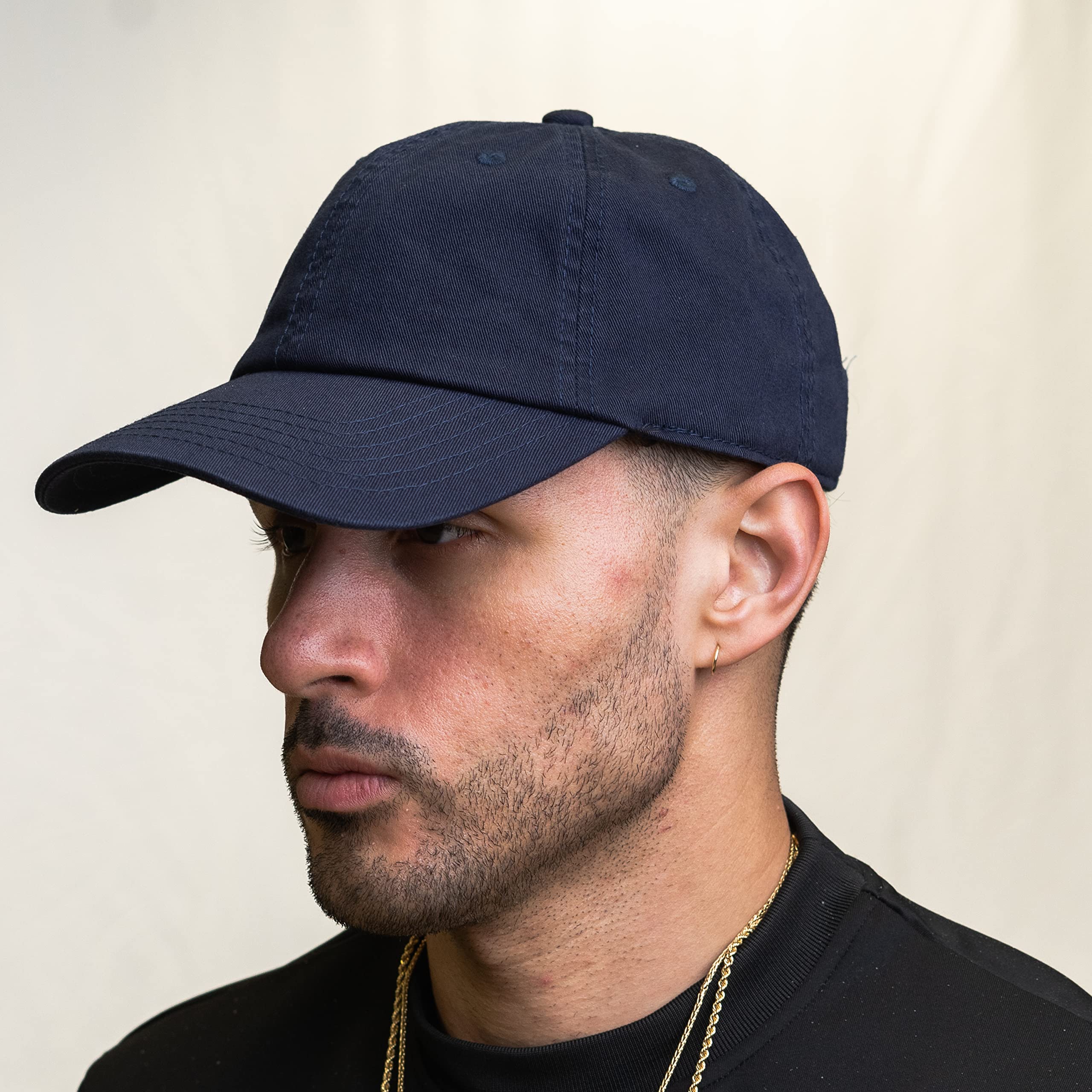 PLAIN GEAR Classic Flex fit Dad Hats for Men - Plain Flex Fitted Baseball Cap - Adjustable Metal Buckle Closure Hat (NEON Green)