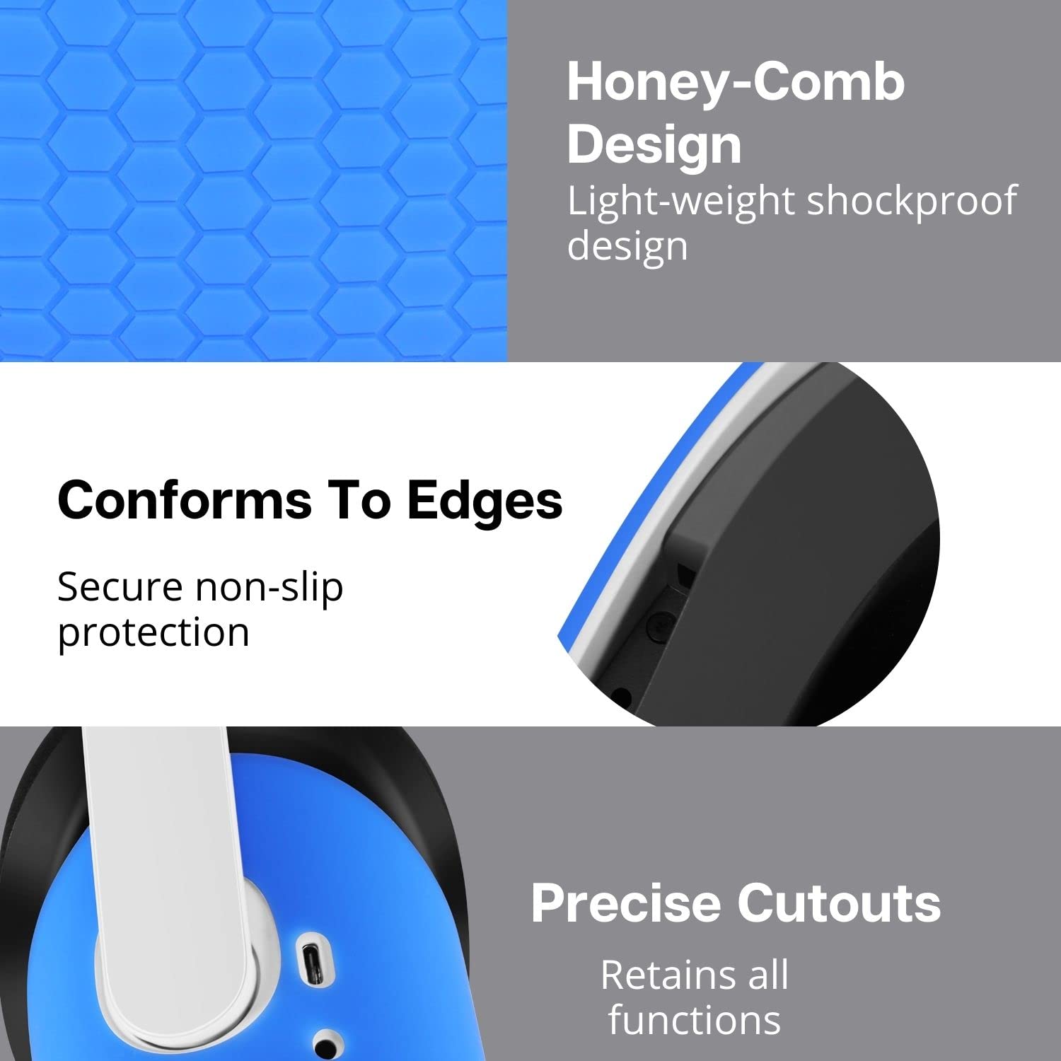 TNP VR Cover for Oculus Quest 2 Cover - Blue Silicone VR Cover for Oculus Quest 2 Protective Cover - Anti Scratch Dust Bump Oculus Protective Cover