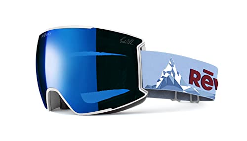 Revo Goggles No. 6 x Bode Miller: Interchangeable SuperNova+ Photochromic Lens, Matte White Frame with Blue Water Lens