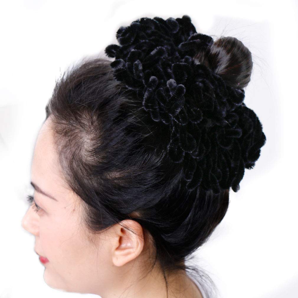 LMVERNA Scrunchie Volumizing Hijab Plain Big Hair Ring Tie Bun Clip Hijab Scarf Volumizer Scarf (Brown)