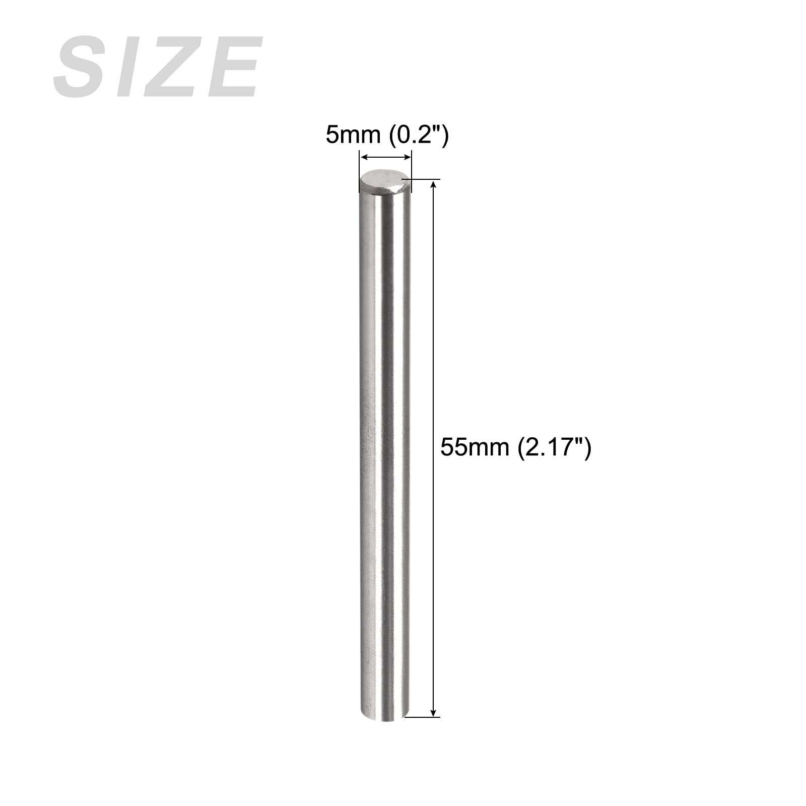 METALLIXITY Dowel Pin (5x55mm) 10Pcs, 304 Stainless Steel Shelf Support Pegs Pin Fastener Elements - for Metal Devices, Furniture Installation, Industrial, DIY