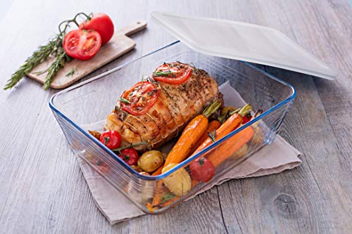 Pyrex Rectangular Dish with Plastic Lid, 2.6L