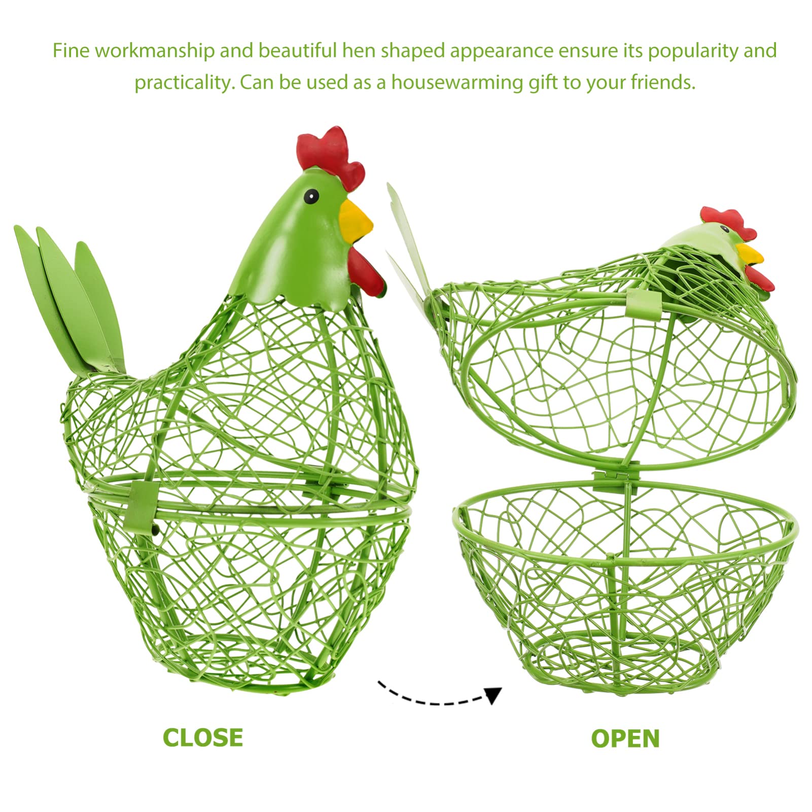 SOIMISS Hen Egg Basket Metal Wire Egg Basket Reliable Egg Holder Vegetable Basket Fresh Eggs Basket Multi-Function Basket Veggie Tray Hampers Basket for Fruit Iron Spiral Fruit Container
