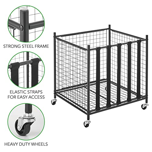 mDesign Alloy Steel Storage Rack, 19.75in x 18.25in x 20.5in, Black