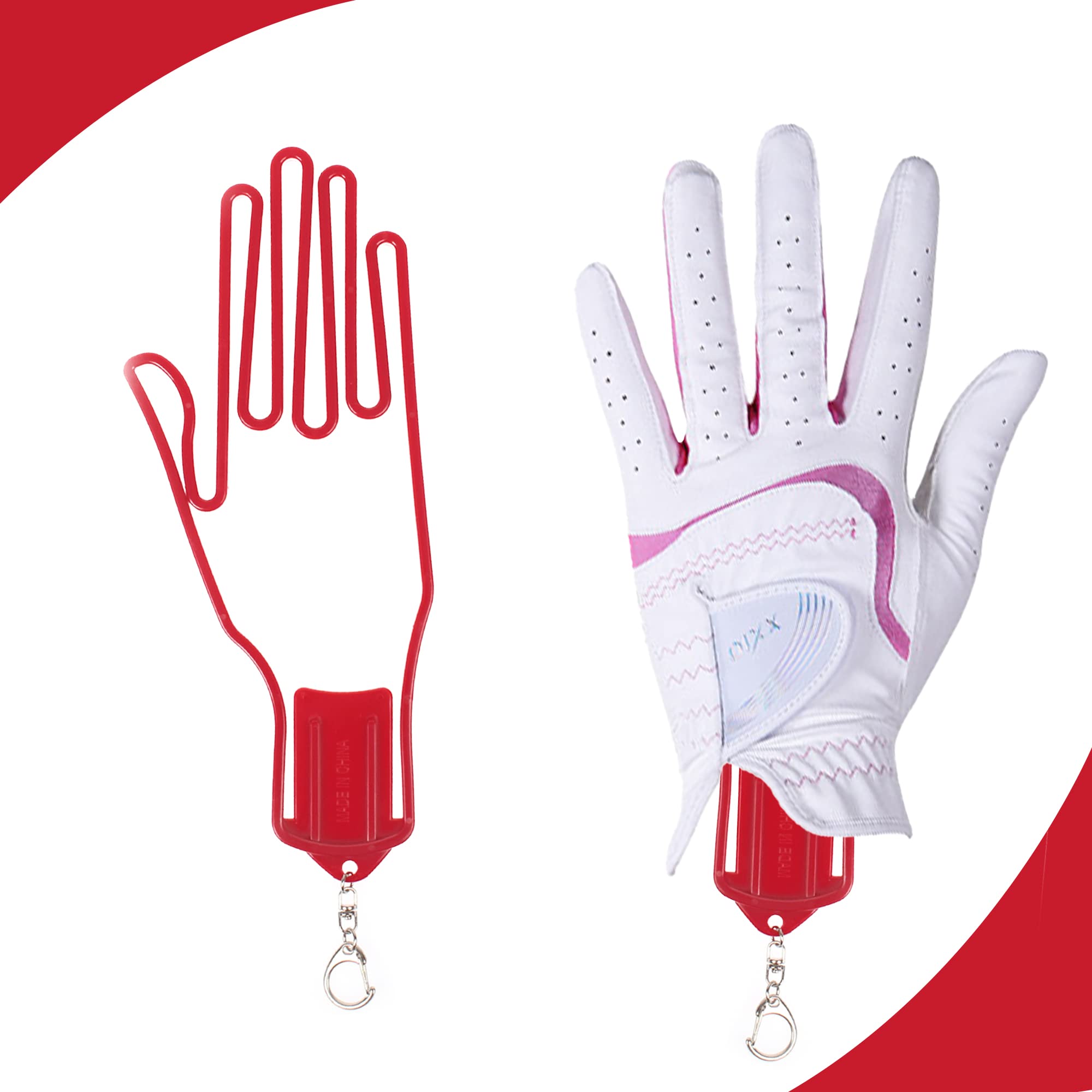 ORNOOU 4 Pack Golf Gloves Stretcher Holder Keeper Hanger Gloves Support Frame Holder Rack Dryer Shaper Tool Accessories