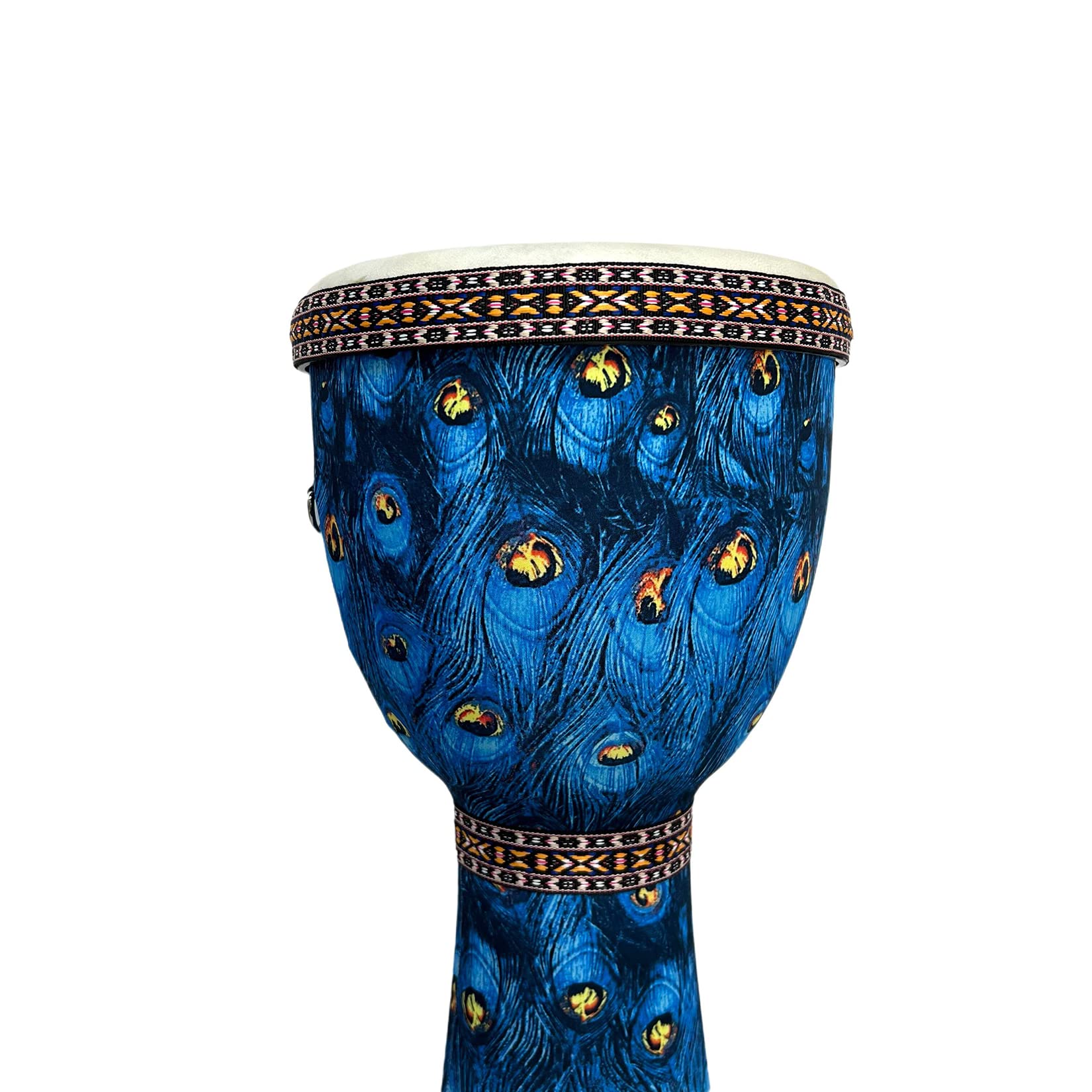 RUOSWTE Djembe Drum Bongo ,Goblet Drum Made Of Goat Leather Drum Head, Hand Painted Cloth, West African Style Hand Drum, Gift For Beginners (B)