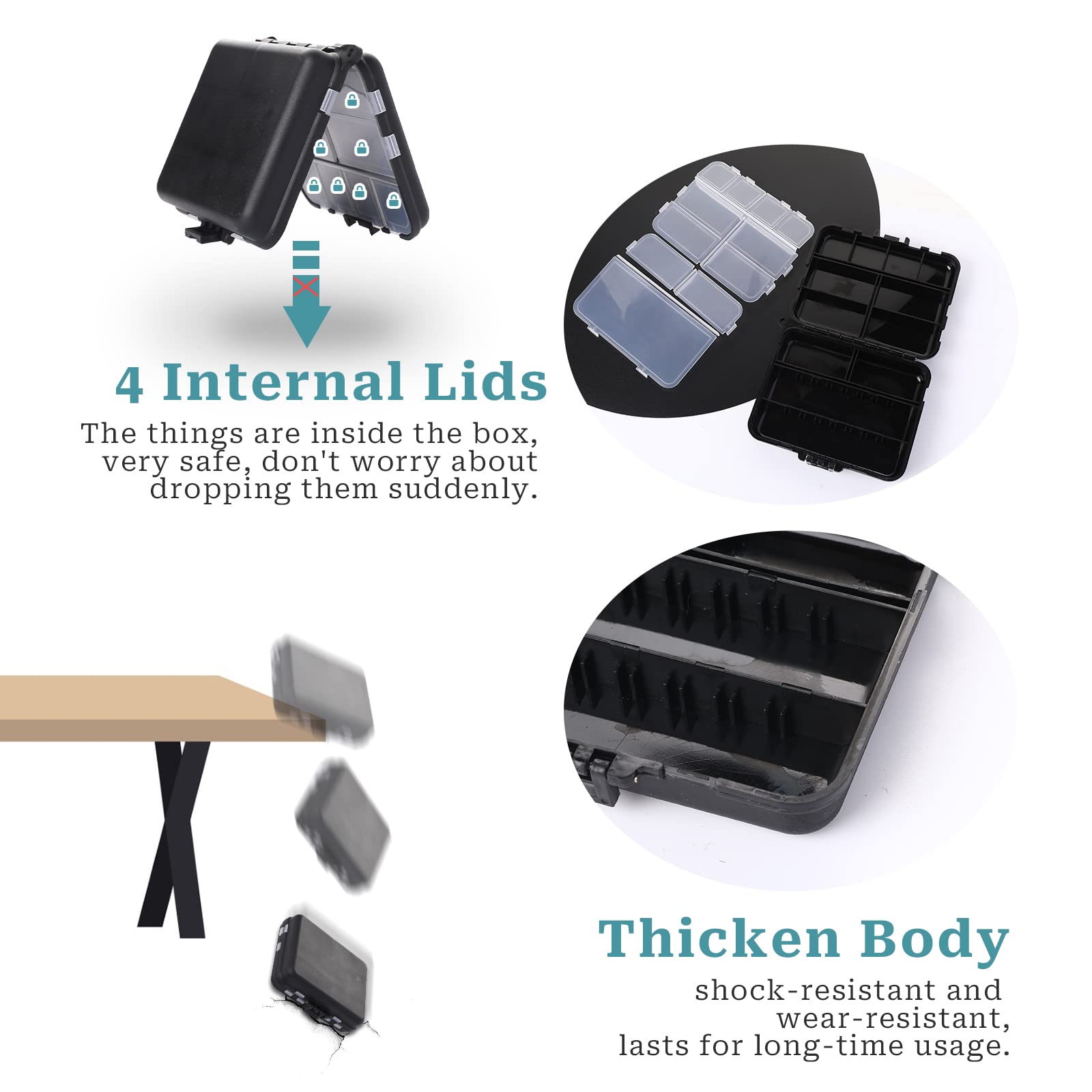 Small Fishing Tackle Box Organizer with Removable Dividers, Fishing Storage Lure Box Tackle Box Organizers Storage Boxes Plastic Tackle Box Containers Case