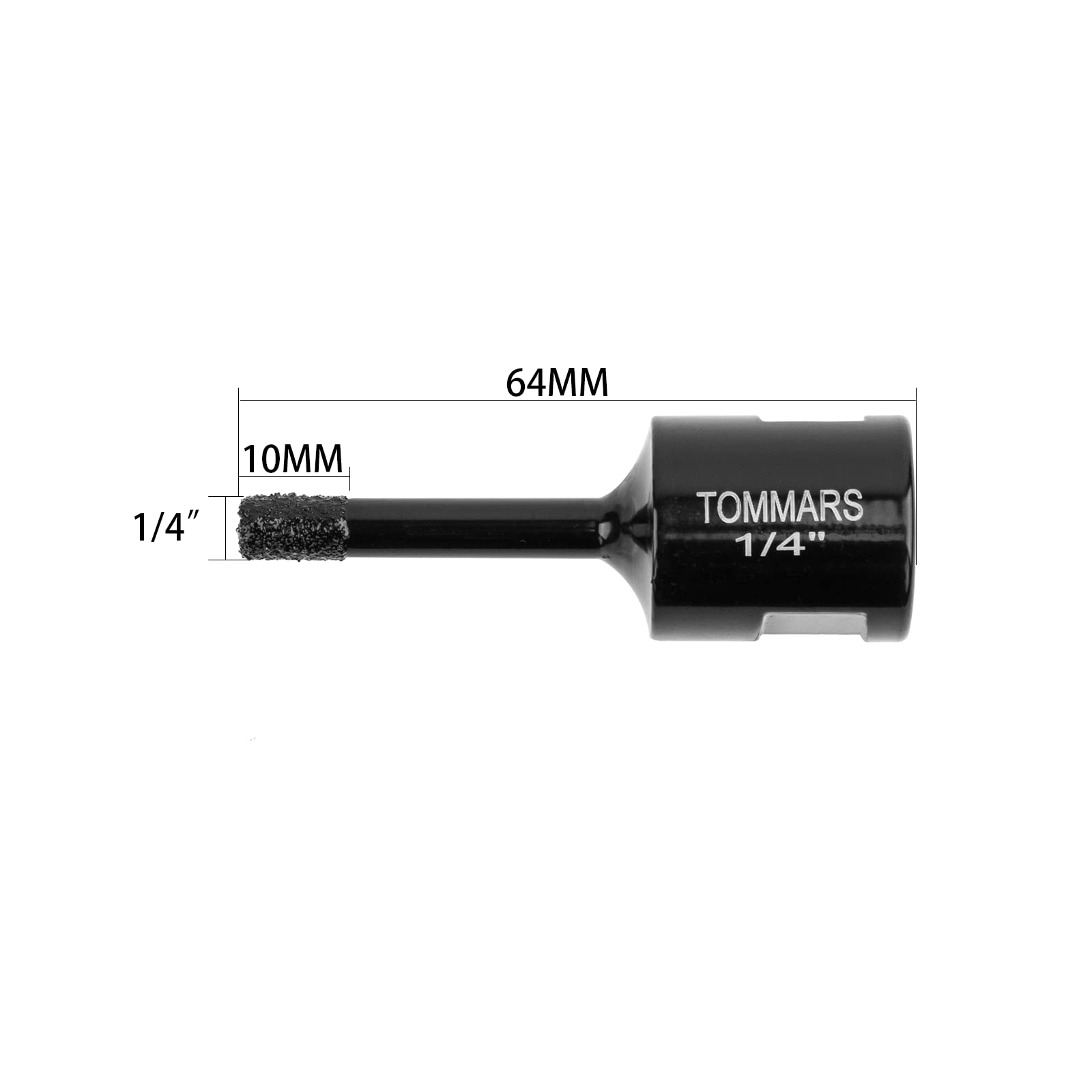 TOMMARS 2 Pc Diamond Core Drill Bit, 1/4" (6mm) Diamond Vacuum Brazed Hole Saw max. 35 Holes Drill for Porcelain Ceramic Tile Marble