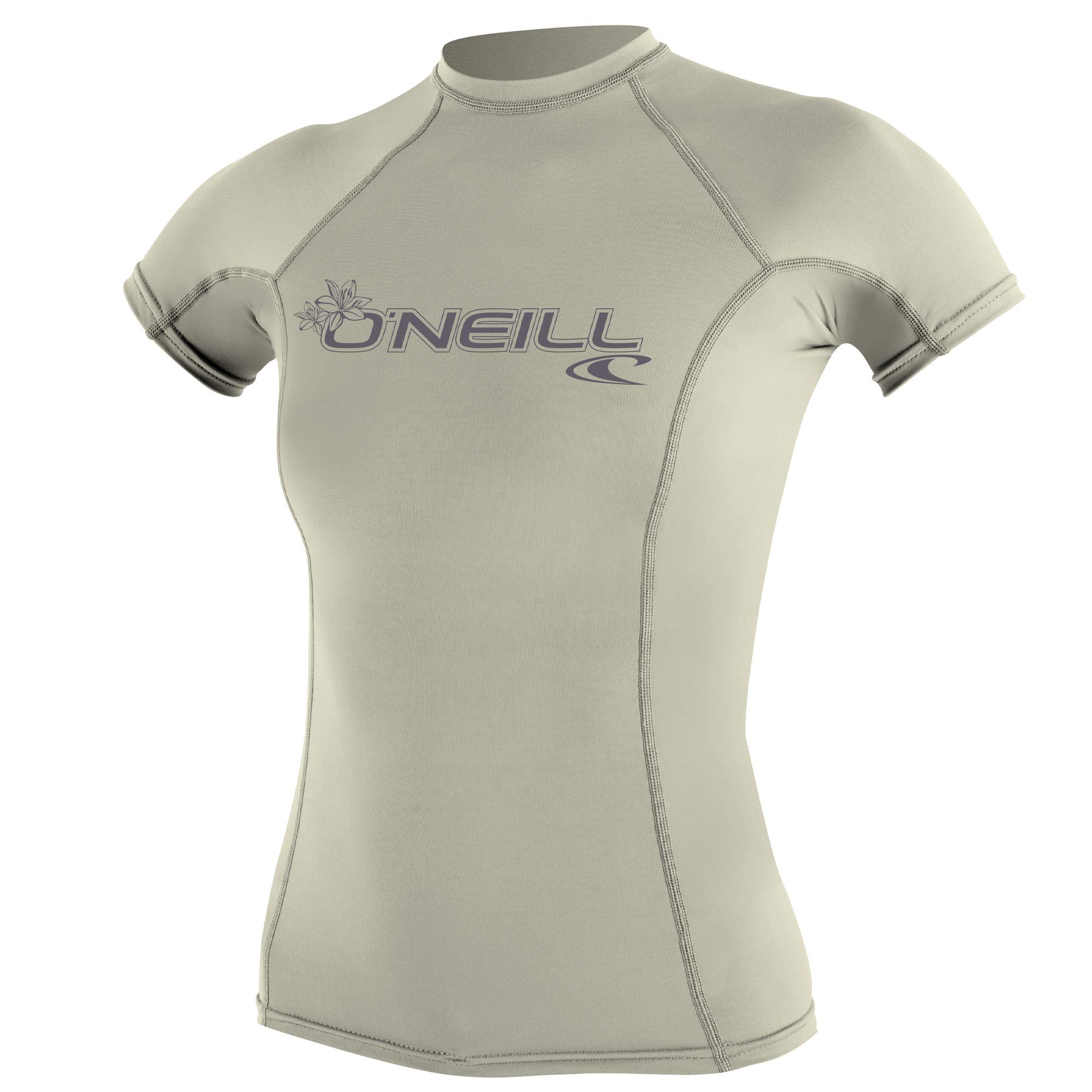 O'NEILL Women's Basic Skins UPF 50+ Short Sleeve Rash Guard, Vanilla X-Large