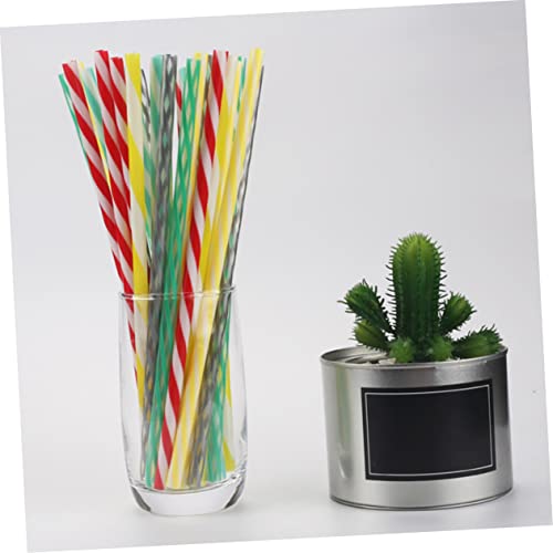 SOLUSTRE 20pcs Color Striped Straws Reusable Straws Wedding Straws Paper Cocktail Drinking Straws Party Paper Cocktail Straws Paper Straws Coffee Straw Disposable Set Pp Baby