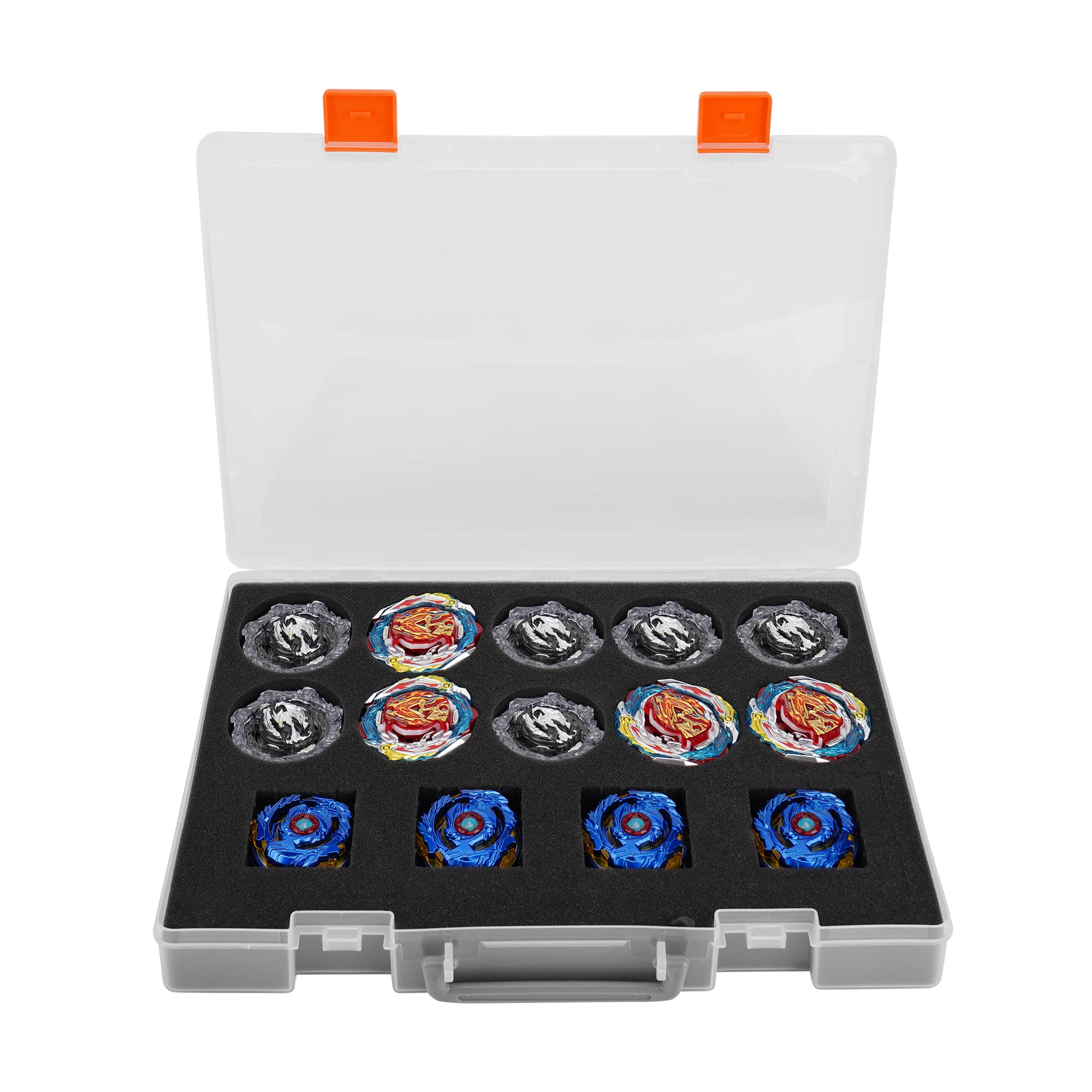 Minahao Display Box,Portable Storage Case Compatible with Beyblades.With Pre-Cut Groove Sponge.(Case Only)