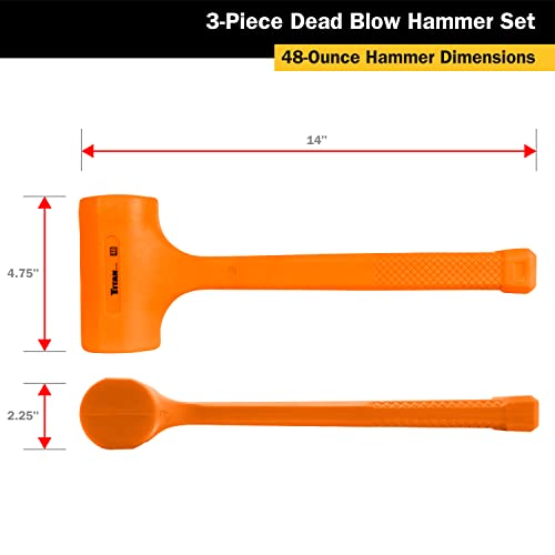 Titan 63143 3-Piece Dead Blow Hammer Set | Includes 16oz, 32oz, 48oz