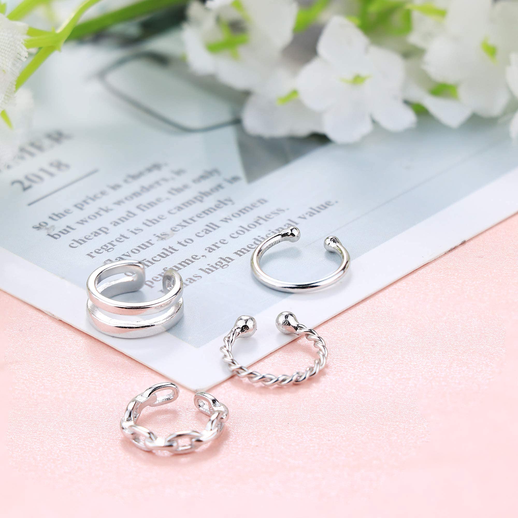 Milacolato Cuff Earrings 925 Sterling Silver Ear Cuff Earrings