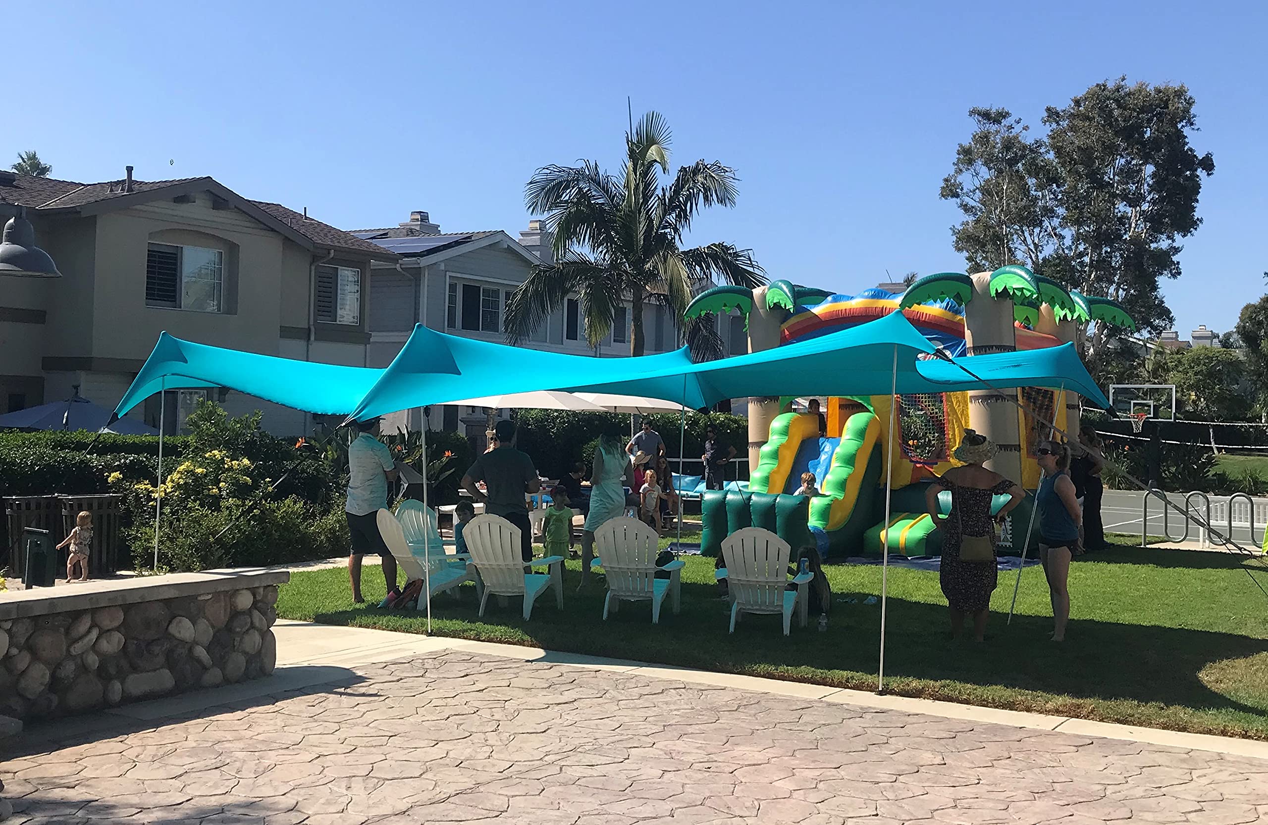 Neso Party Tent, 8 Ft Height, 11X22 Ft, 23 Pounds, Canopy Event Tent for On and Off The Beach (Teal)