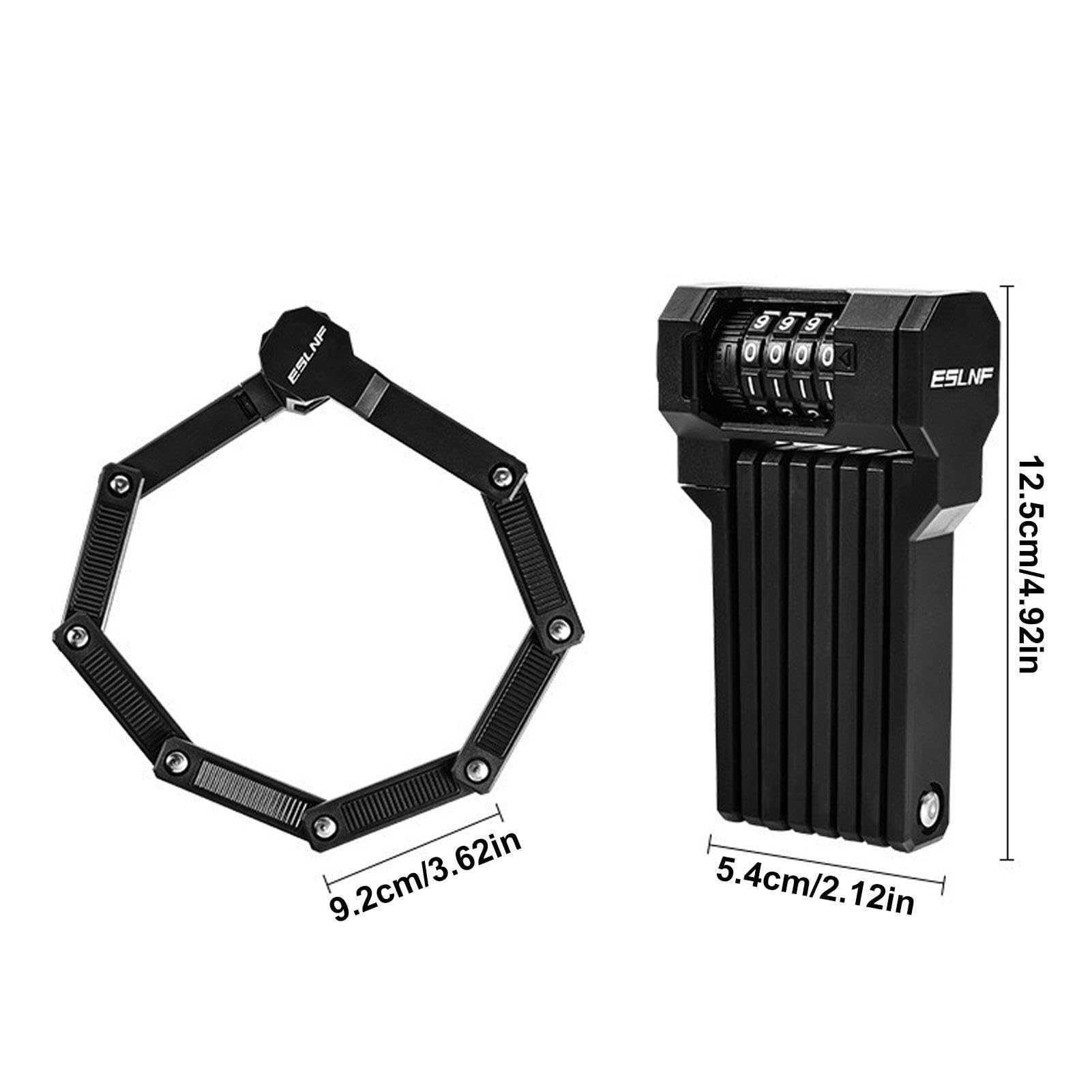 Lock, Steel Combination Chain Locks, Foldable Heavy Duty Security Combination Lock with a Tight Junction, Compact Chain Lock for Scooter, Road, Mountain and Electric Bicycle