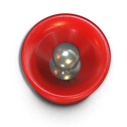StudPoP Original Magnetic Stud Finder. Silver and Red. Finds metal fasteners holding the wall to the studs. 1" diam moving magnet gives an audible click and a visual movement when fastener is found.