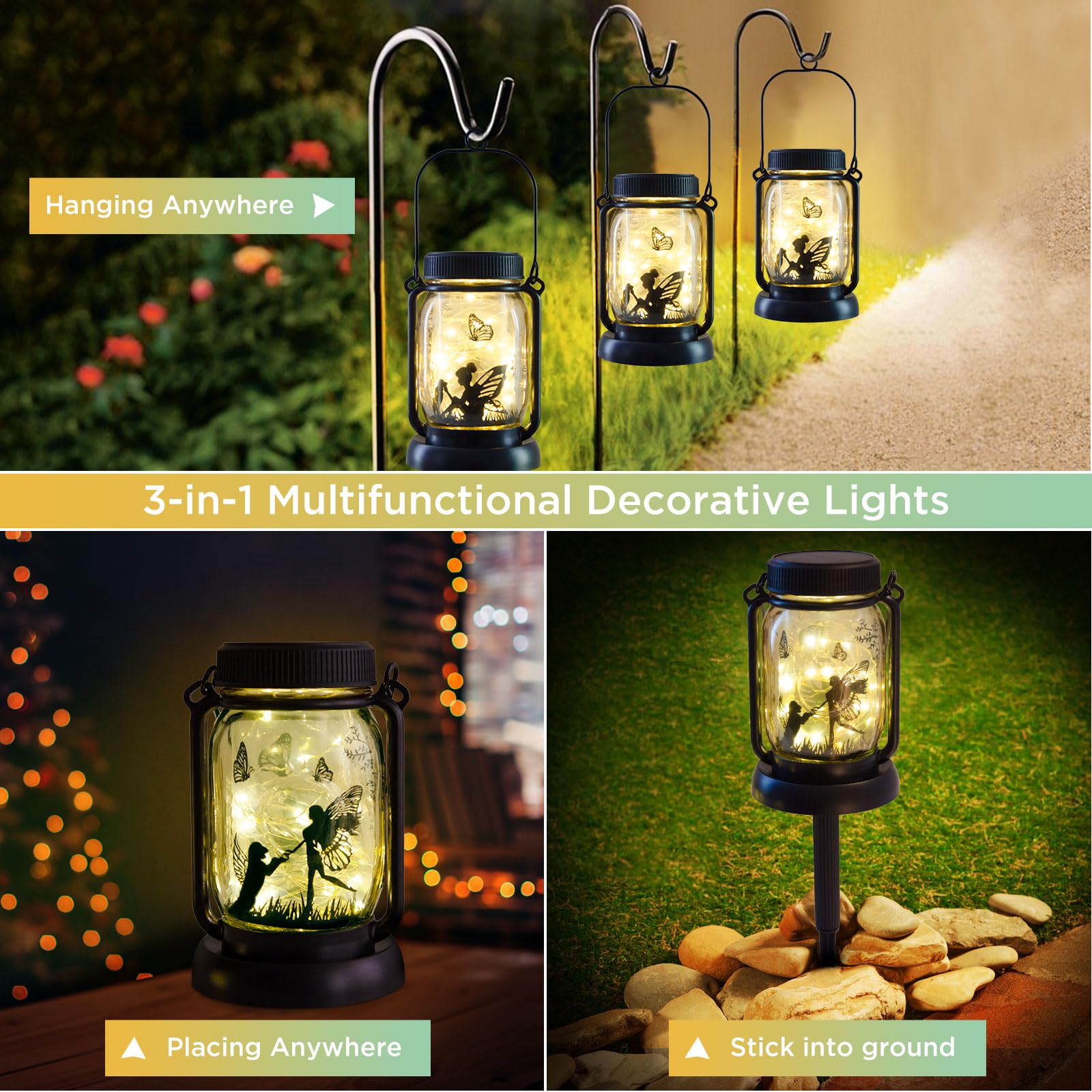Lantern Garden Light Soalr Lantern Garden Light Jar Garden Jar Light Light Garden Decor
